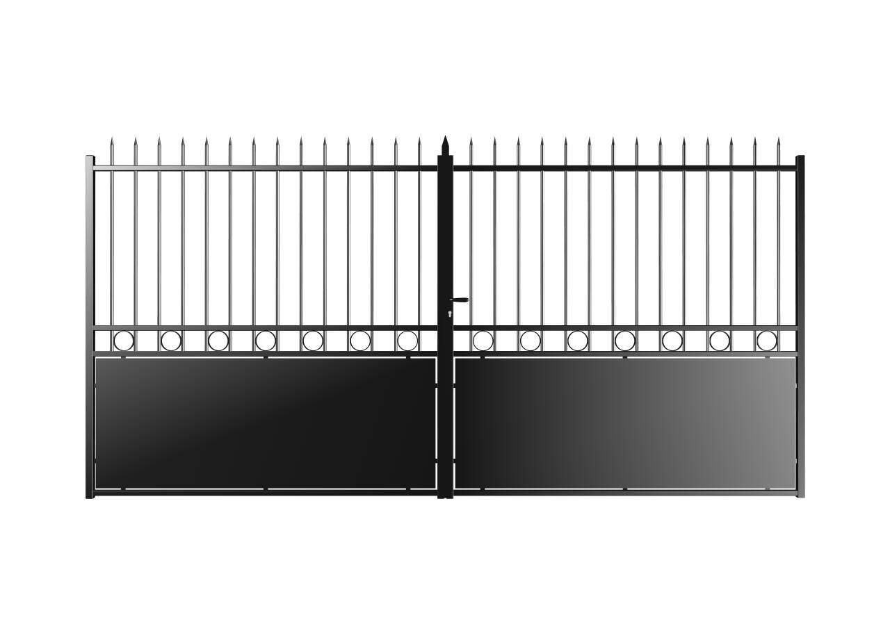 Portail acier Ambre ½AJ l.400xH.202cm Antico NR9005 liv.home | Leroy Merlin
