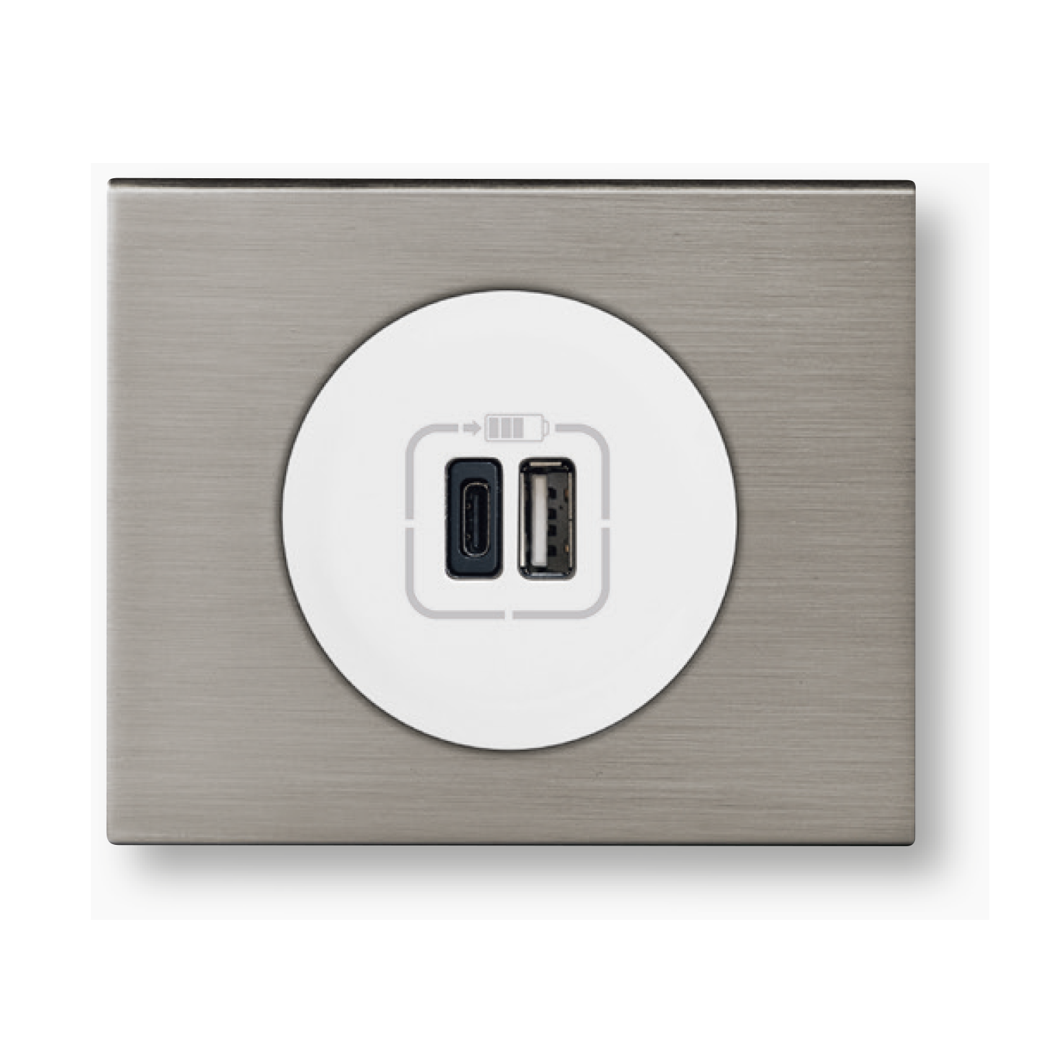Prise chargeur usb, complet, LEGRAND Céliane, inox brossé / blanc ...
