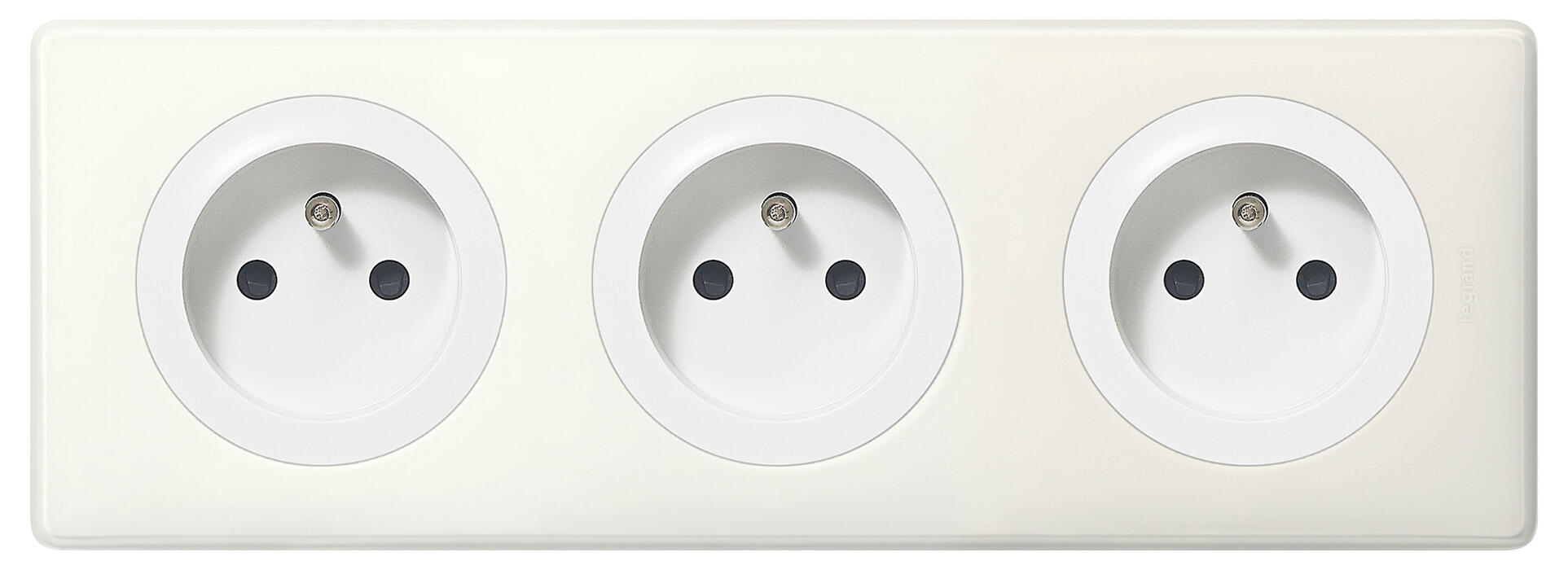 Triple prise avec terre, complet, LEGRAND Céliane, blanc yesterday ...