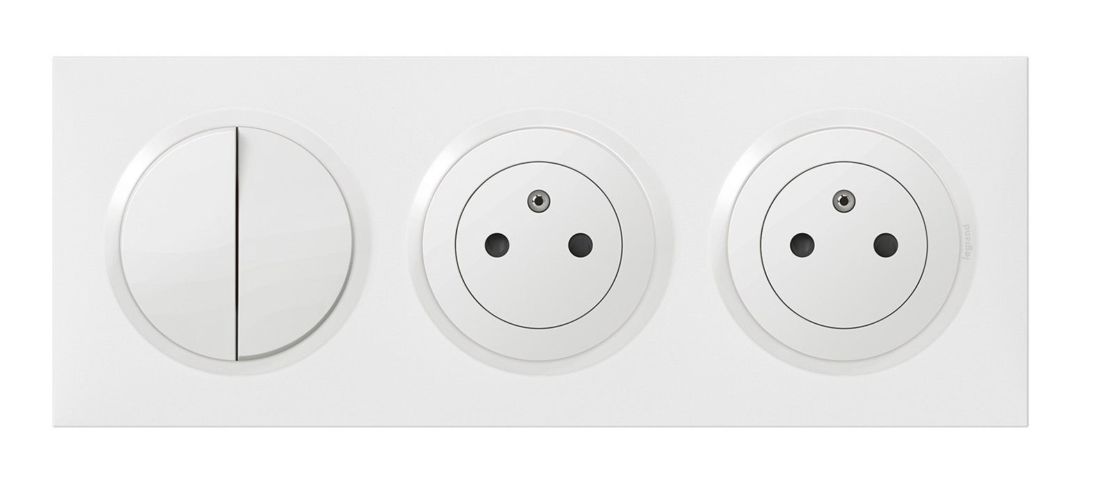 Interrupteur va-et-vient et poussoir + 2 prises complet, LEGRAND Dooxie ...