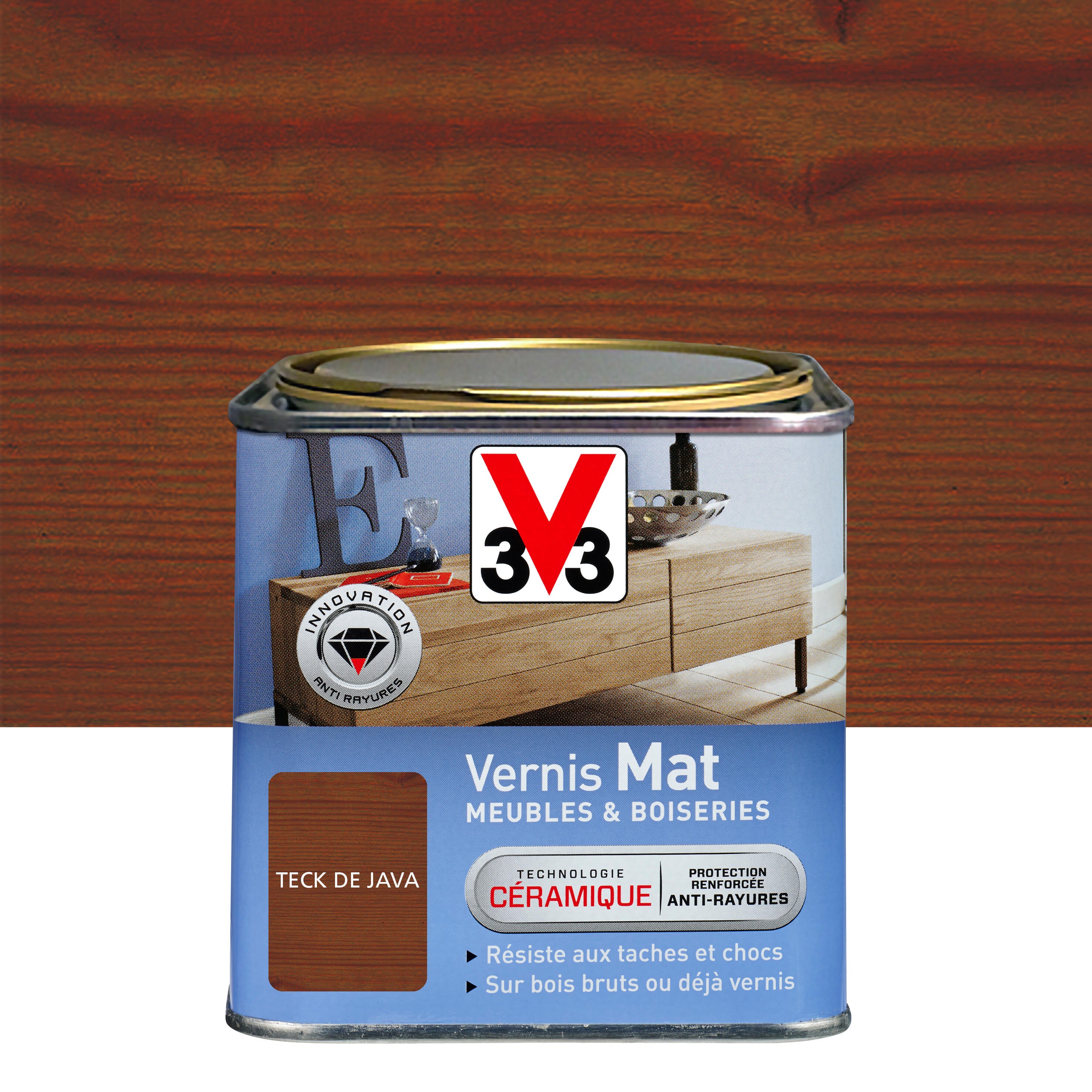 Vernis meuble et objet V33, teck de java mat, 0.75l | Leroy Merlin