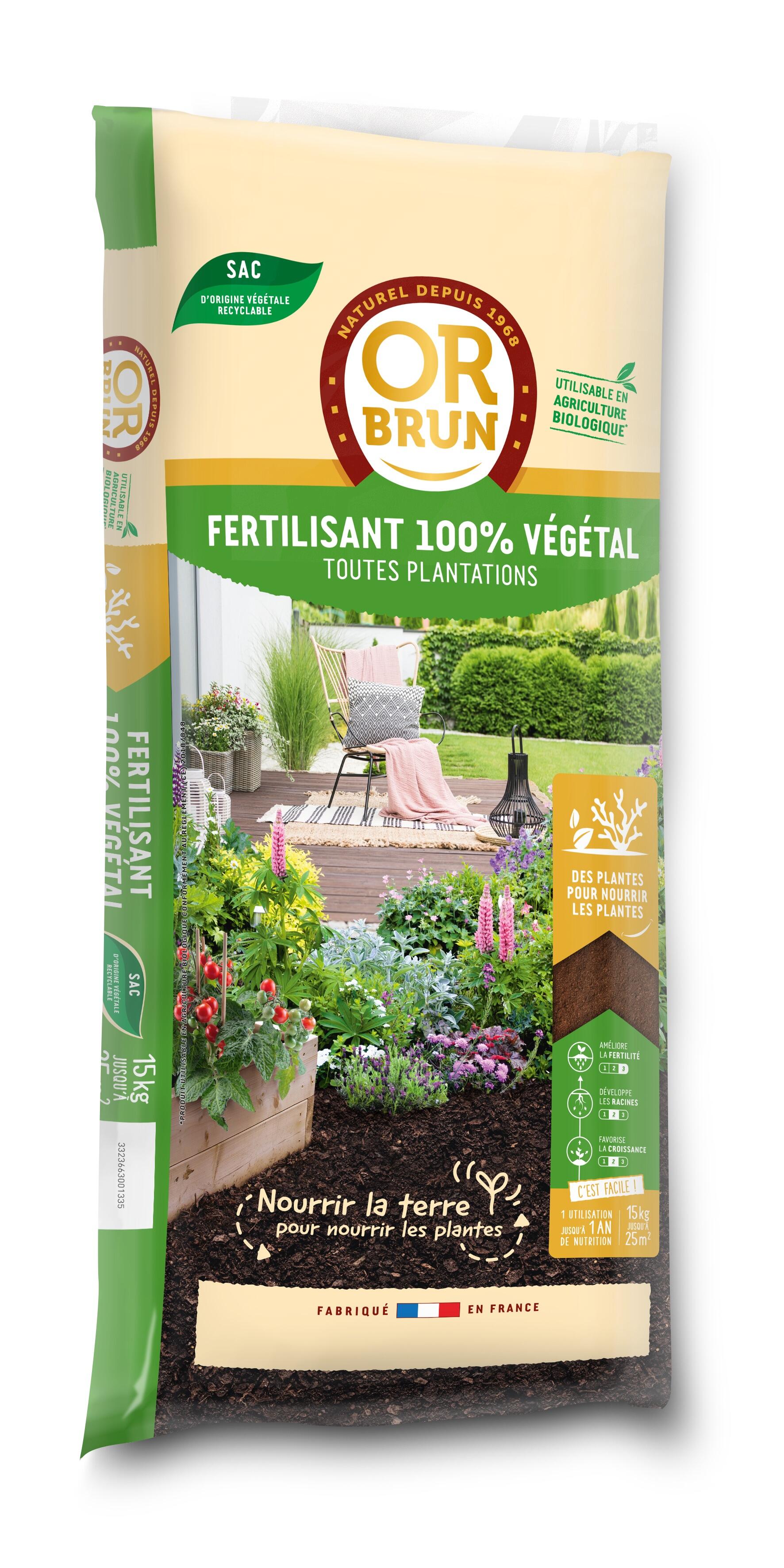 FERTILISANT Terre végétale OR BRUN 15KG | Leroy Merlin
