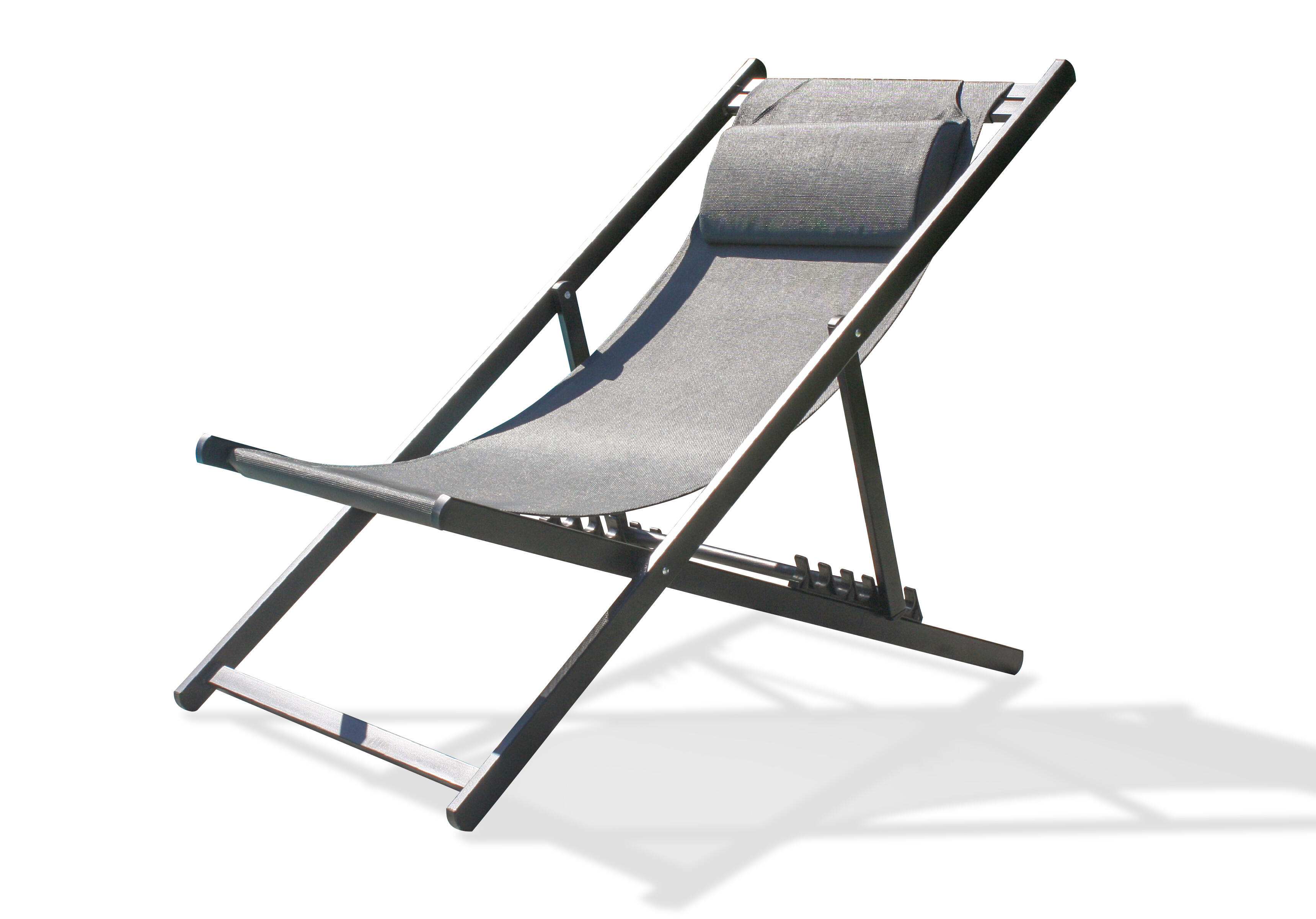 Chilienne textilène en aluminium Julia, gris anthracite | Leroy Merlin