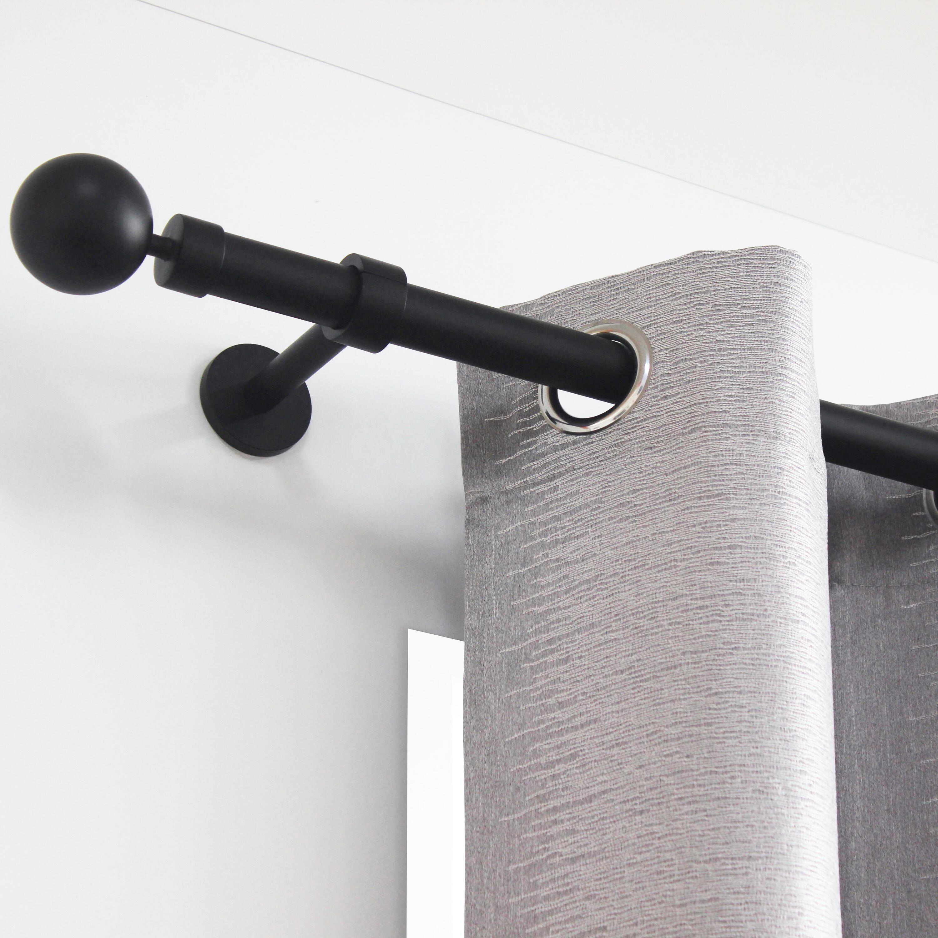 Kit de barres à rideaux Graph 28 mm, noir mat 200 cm | Leroy Merlin