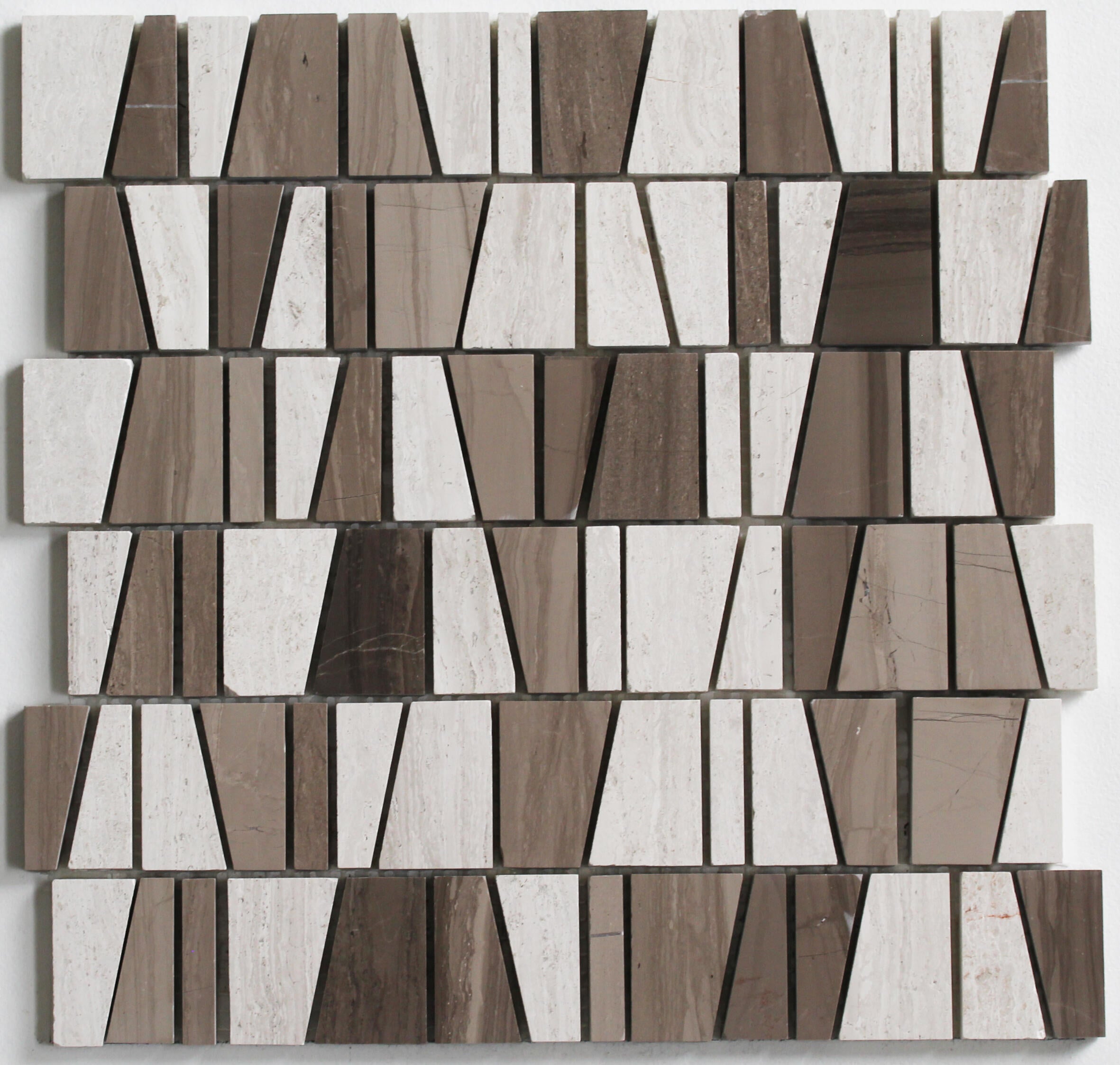 Mosaïque mur Wooden marbre marron 30 x 30 cm MAT INTER | Leroy Merlin