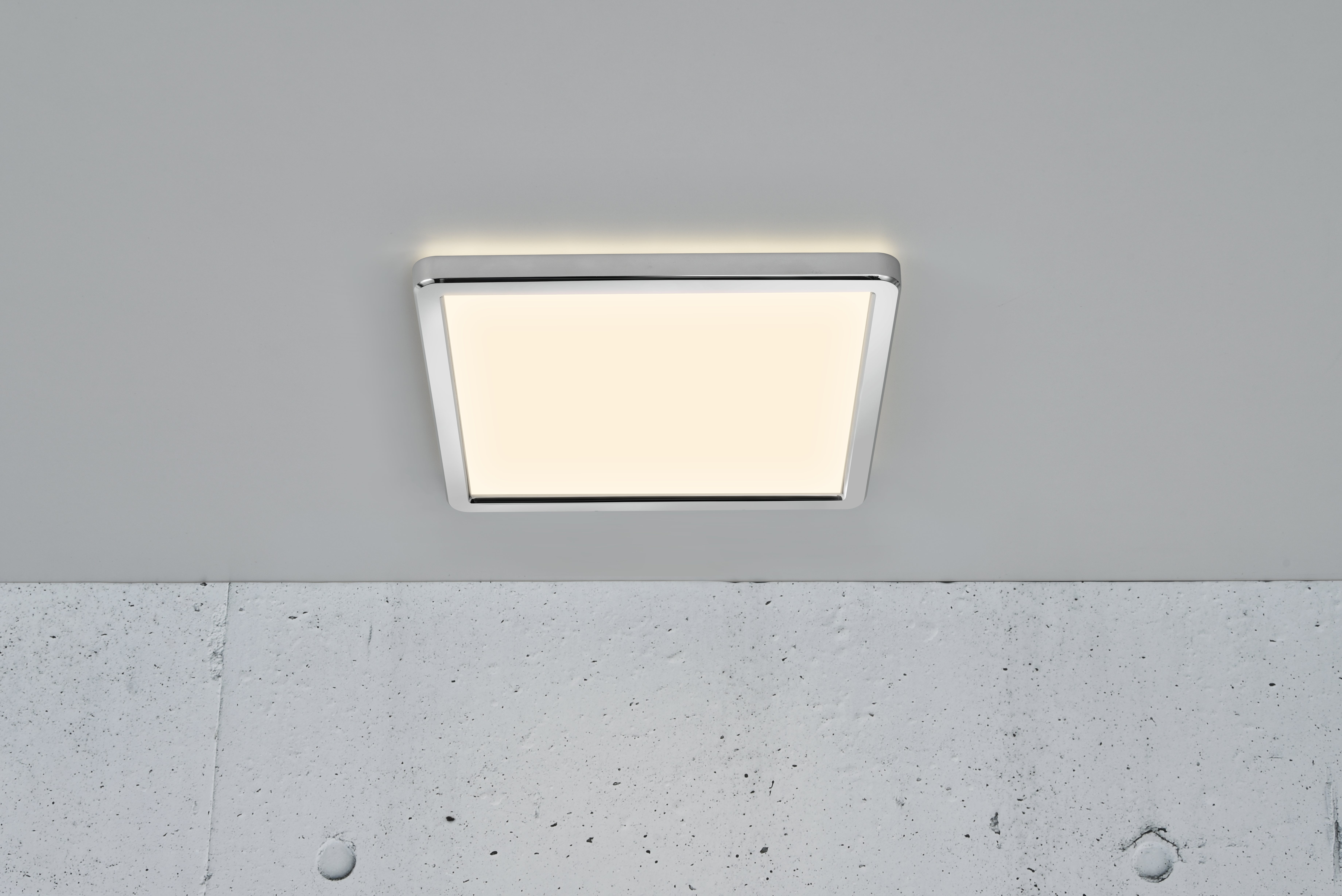 Plafonnier LED salle de bain Oja 29.4cmx29.4cm blanc chaud/neutre ...