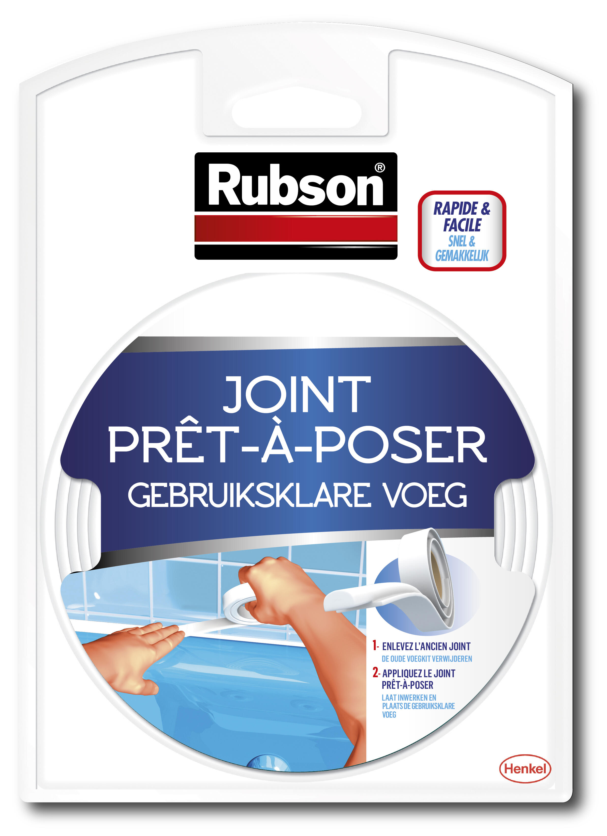 Mastic prêt à poser adhésif d'étanchéité RUBSON cuisine et bain Easy 3 ...