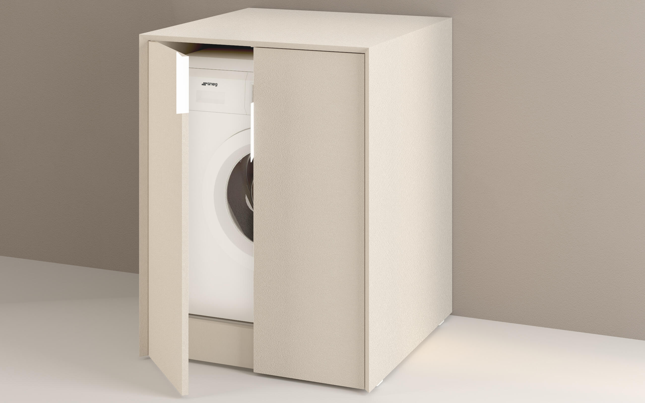 Meuble machine à laver l.70 x H.93 x P.73 cm, blanc, Space | Leroy Merlin