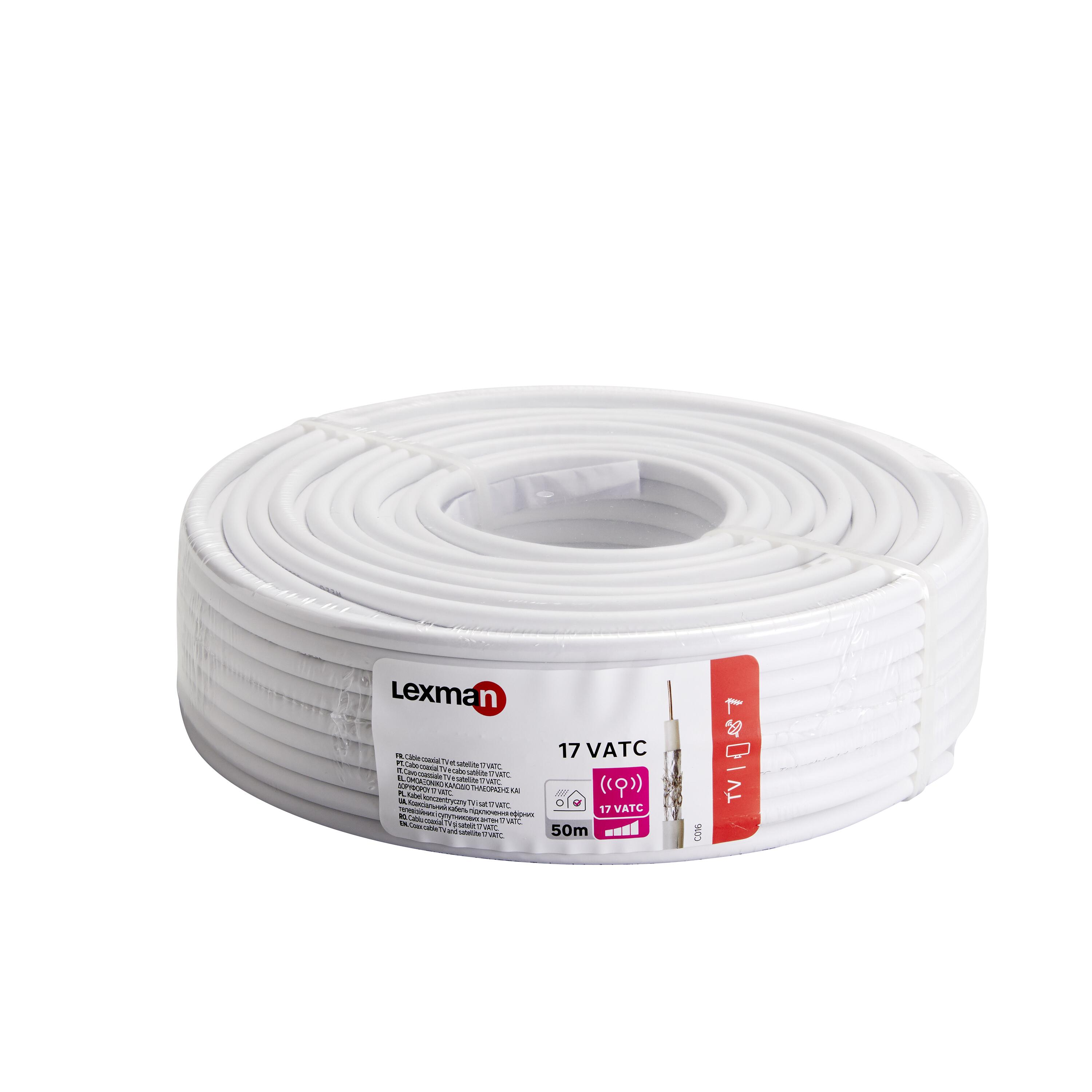 Câble antenne tv coaxial, 17 VATC, 50m, LEXMAN | Leroy Merlin