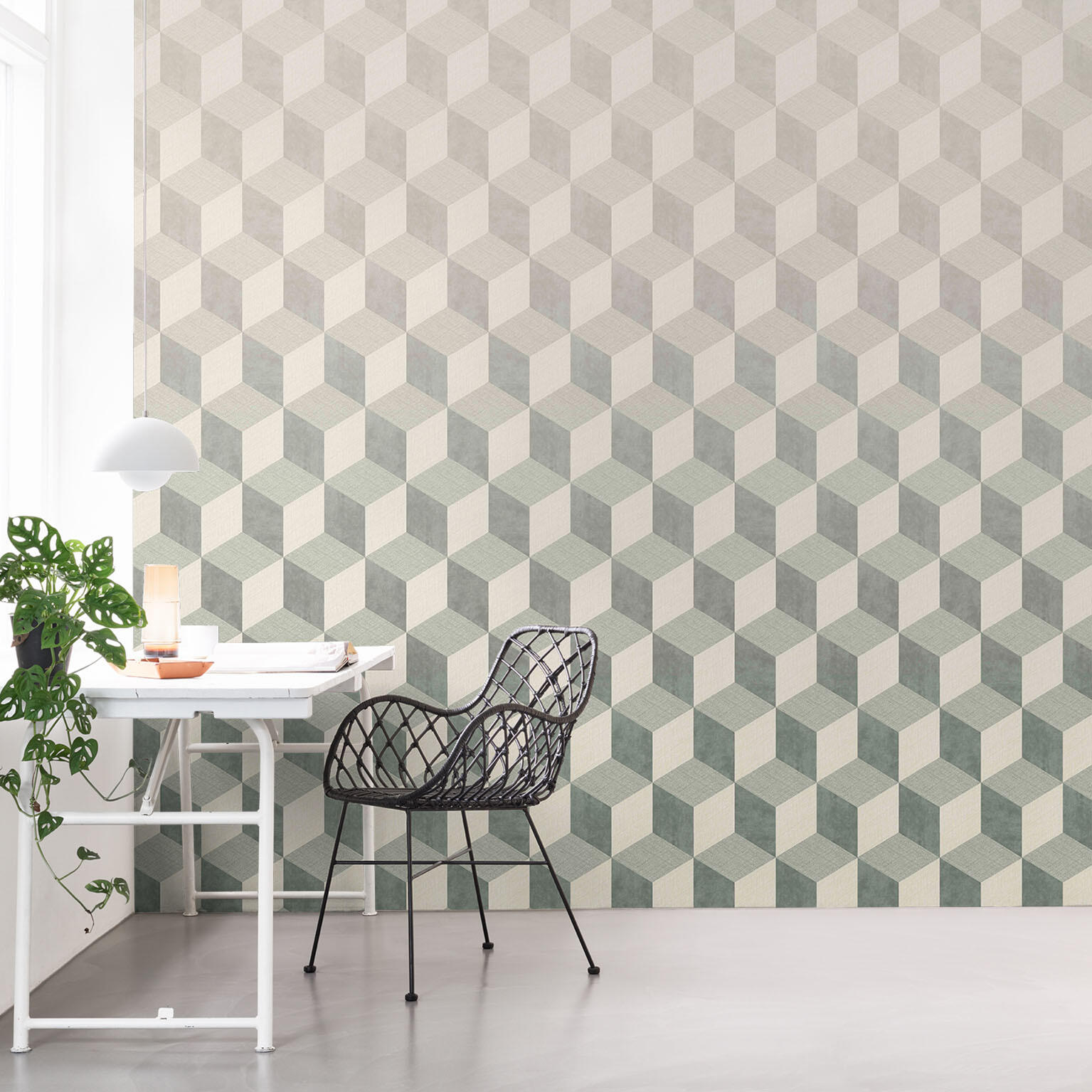Papier peint intissé Cube gris | Leroy Merlin