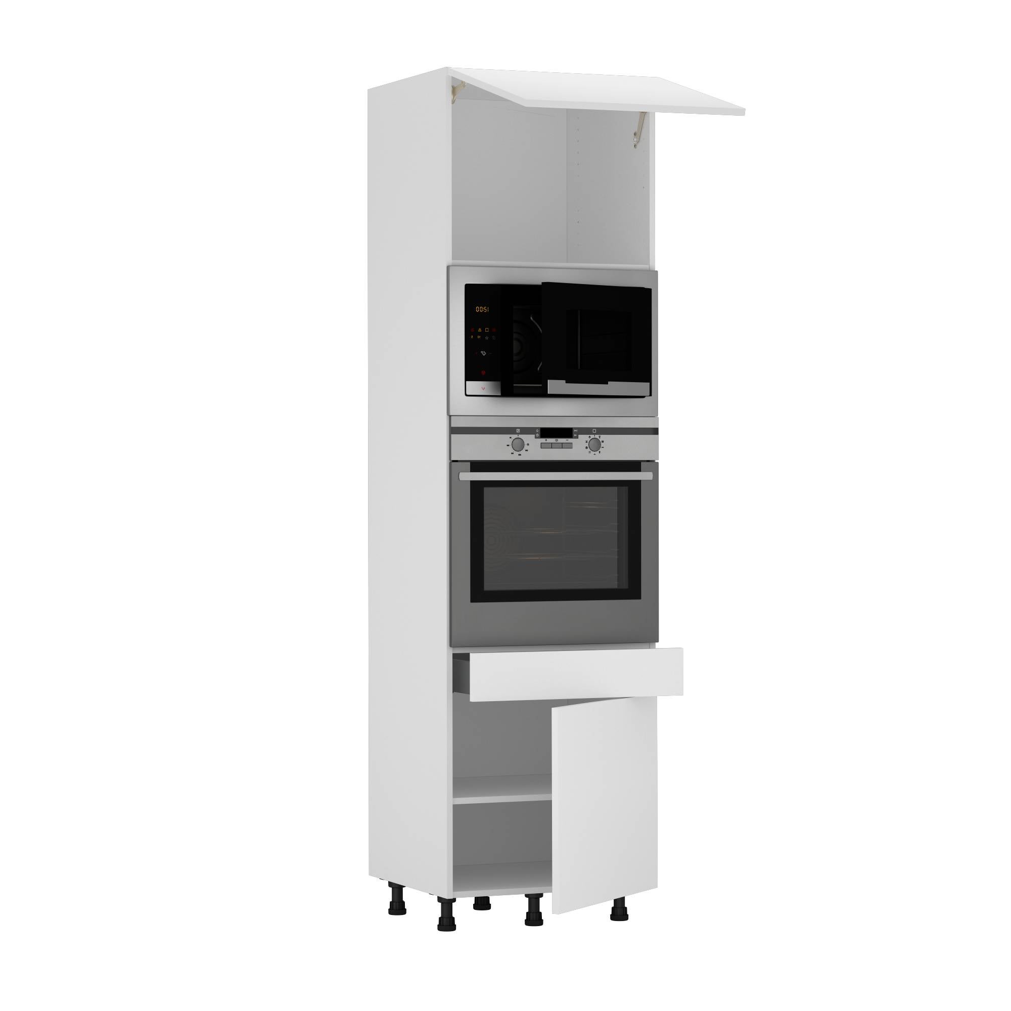 Colonne four de cuisine Sofia blanc 2 portes et 1 tiroir H215 x l60 ...