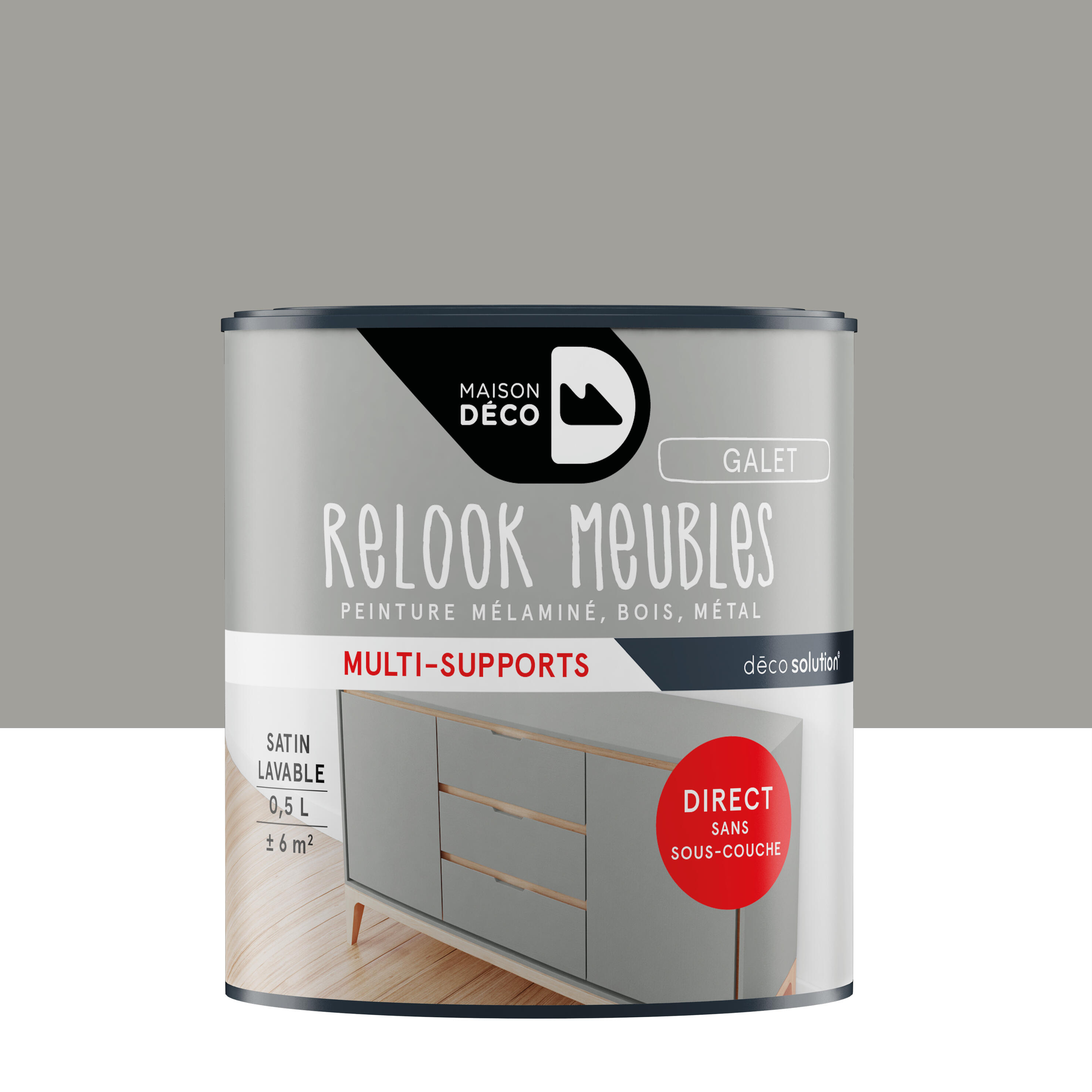 Peinture pour meuble Relook MAISON DECO galet satiné 0.5 l | Leroy Merlin