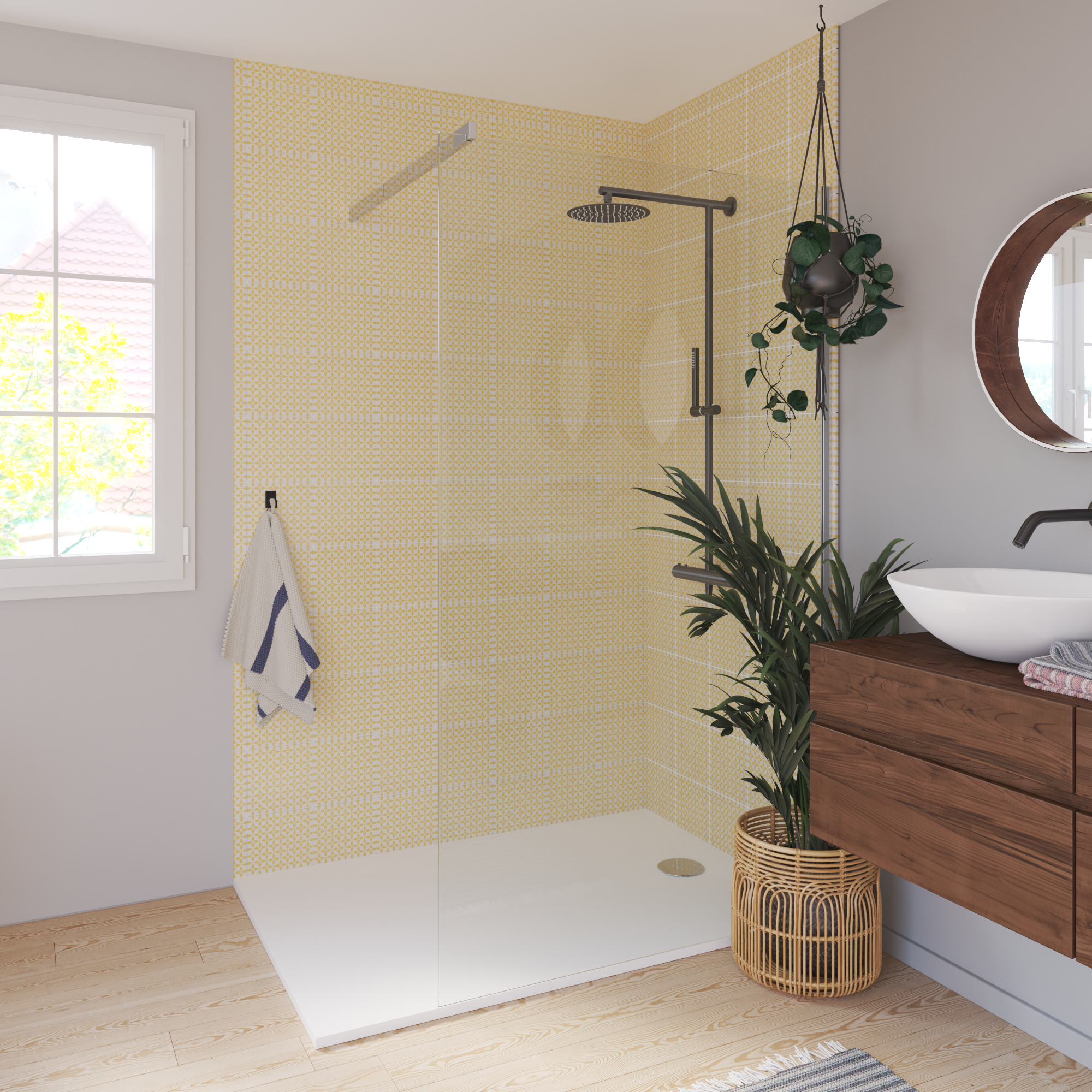 Carrelage mural jaune mat l.19.7 x L.19.7 cm Astuce | Leroy Merlin