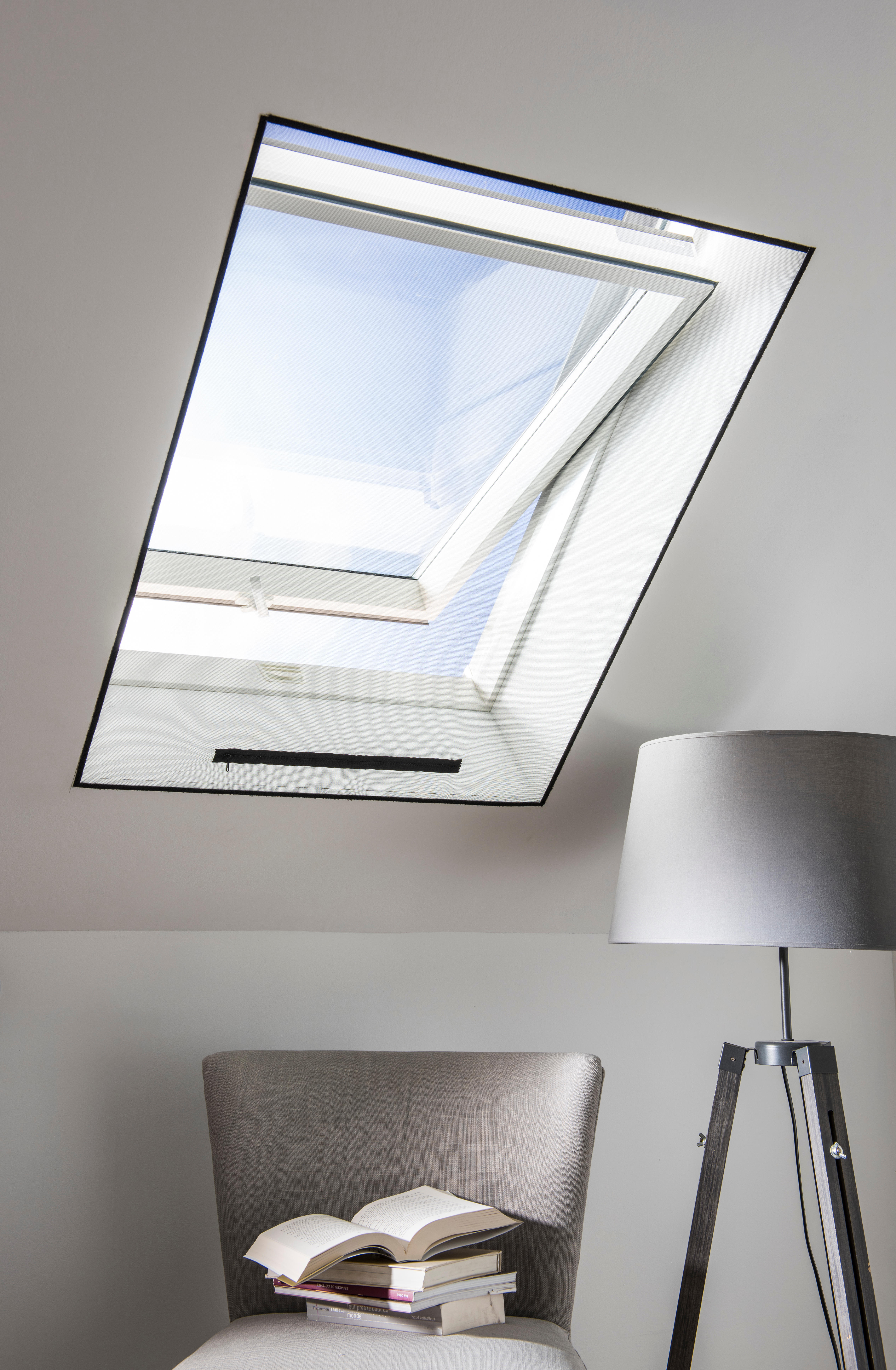 Moustiquaire auto-agrip noire pour fenêtre de toit non ajustable H.180 ...