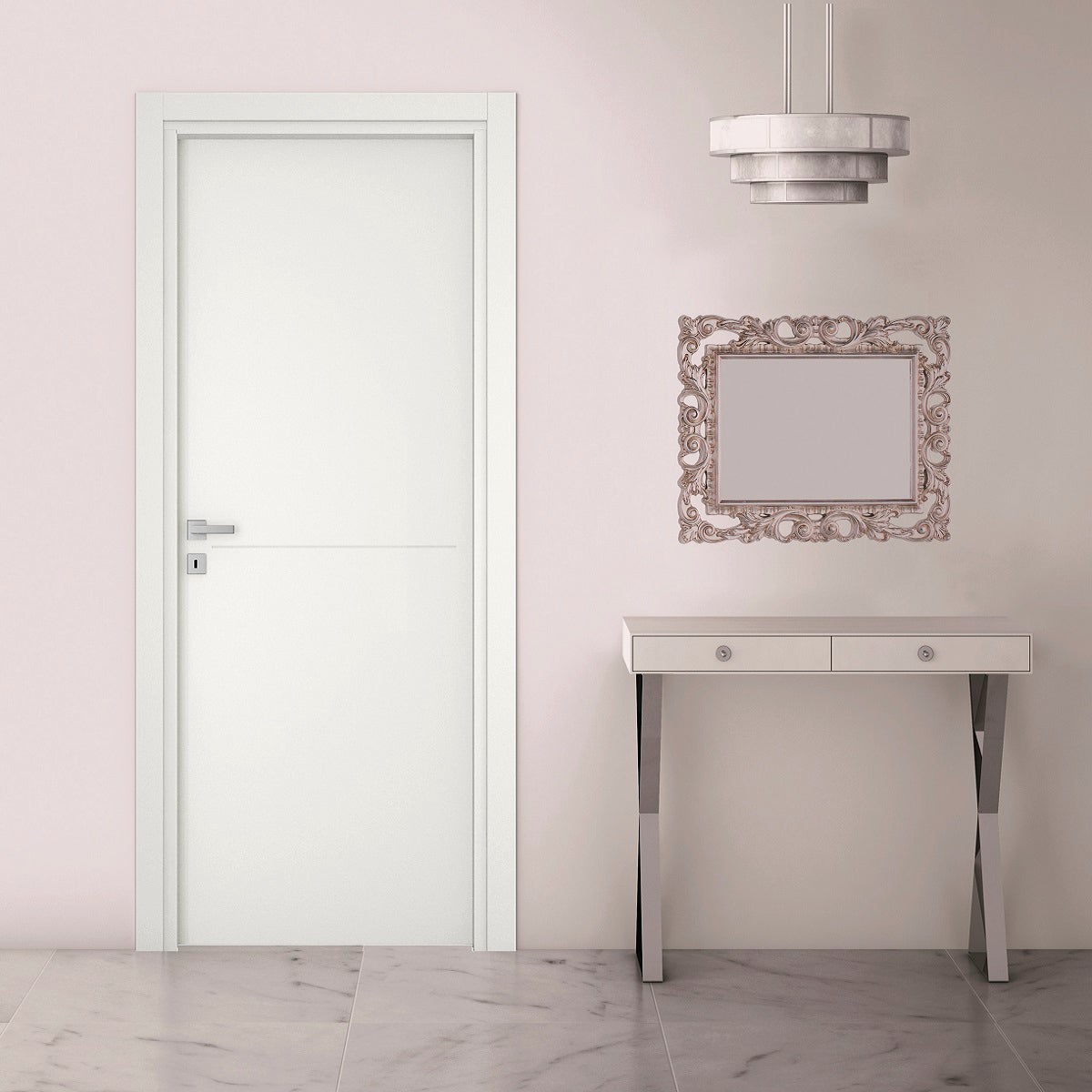 Porta interna a battente in legno, L 80 x H 210 cm, bianca, apertura ...