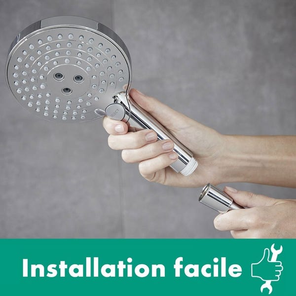 Pommeau De Douche 3 Jets Hansgrohe Myselect E Vario Chrome Blanc