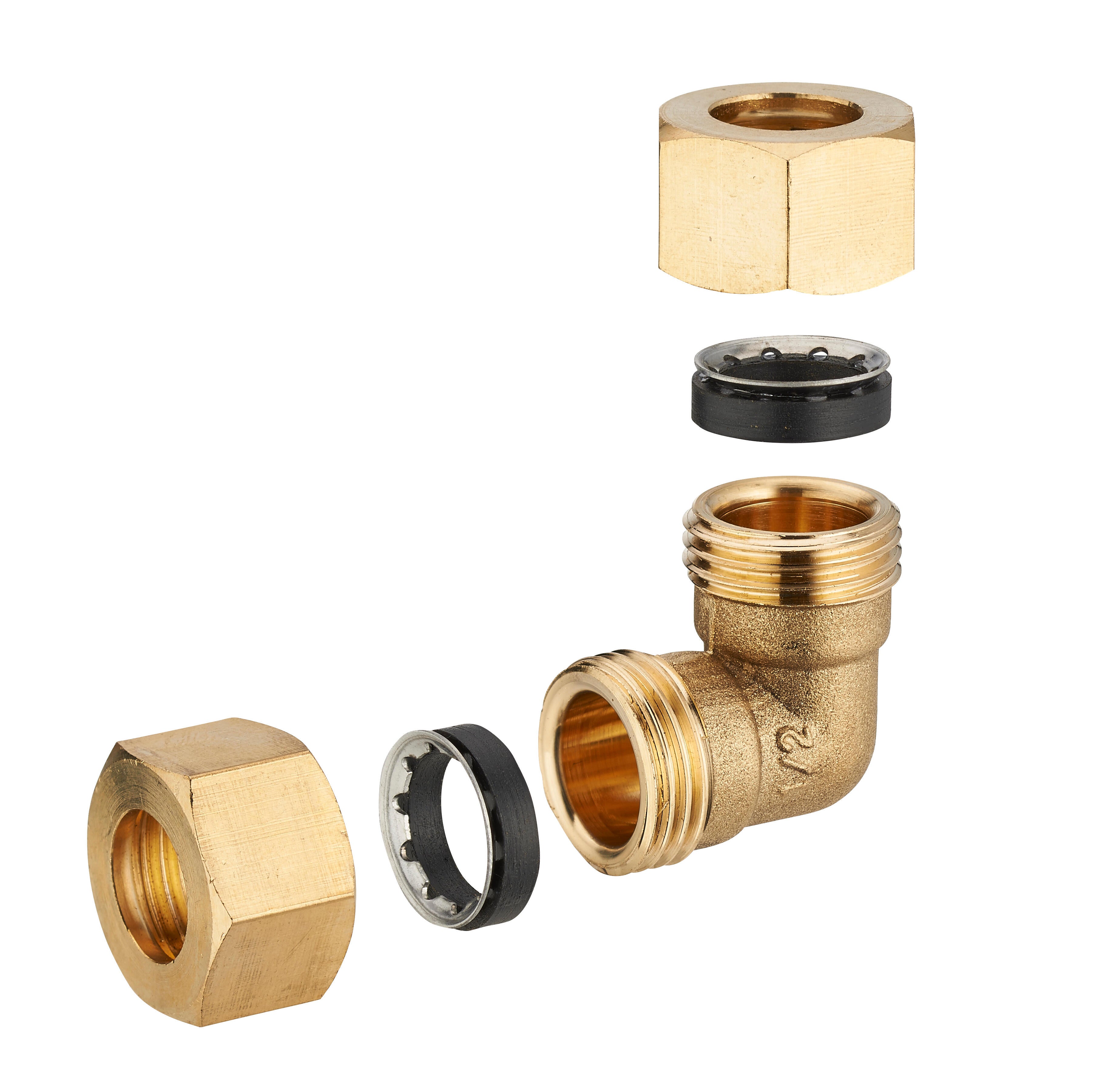 Coude 90° instantané laiton D12 pour tube en cuivre | Leroy Merlin