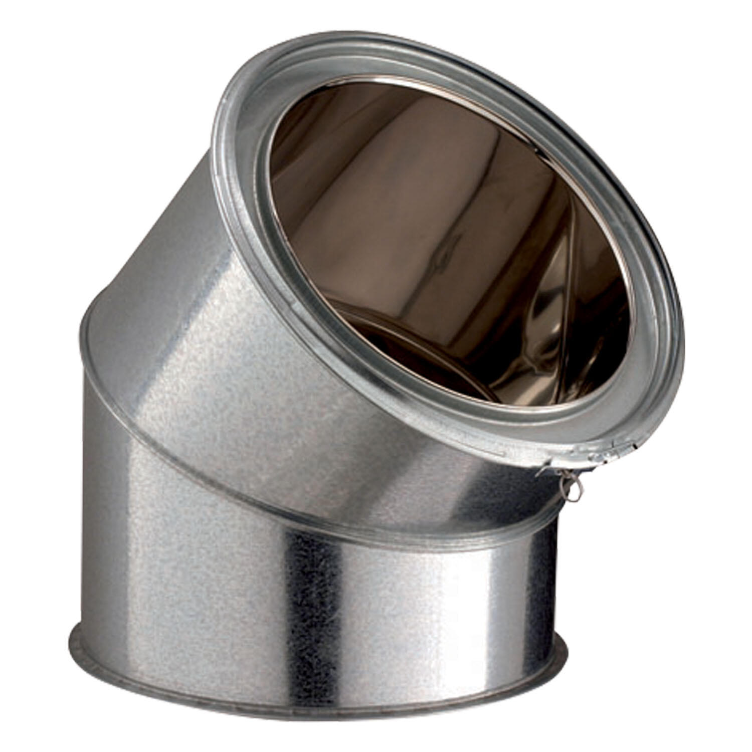 Coude pour conduit double paroi POUJOULAT, D180 mm 45° Ep.50 mm | Leroy ...