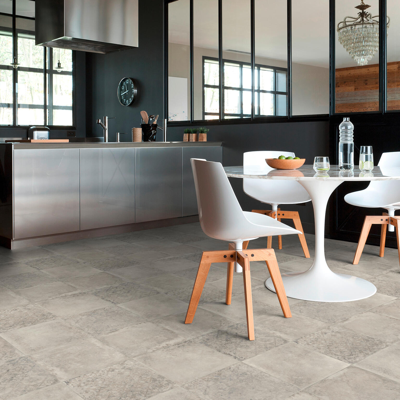 Suelo vinílico rollo intenso Hqr Tile baldosa 4m | Leroy Merlin