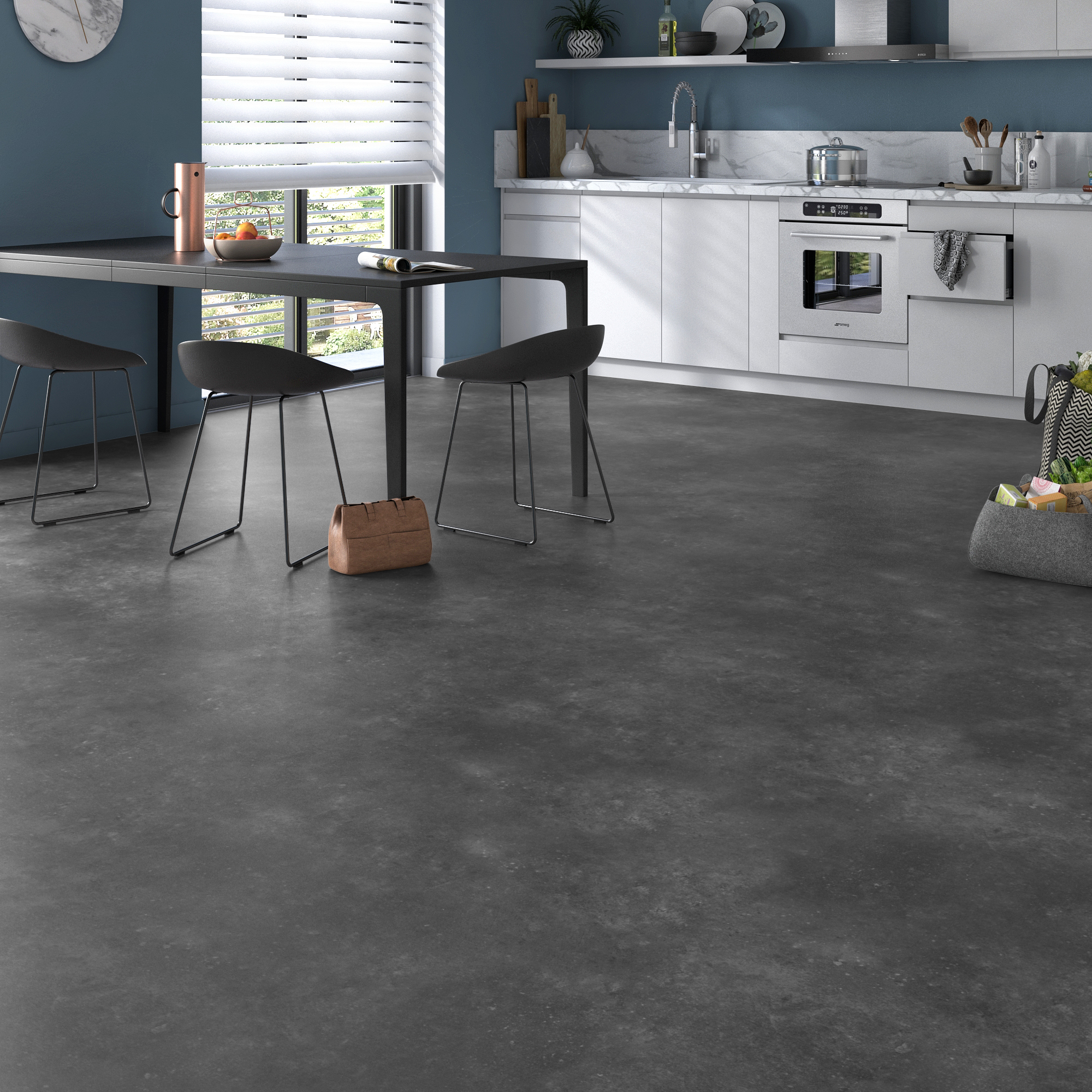 Rouleau vinyle imitation matériau Primetex leone anthracite GERFLOR ...