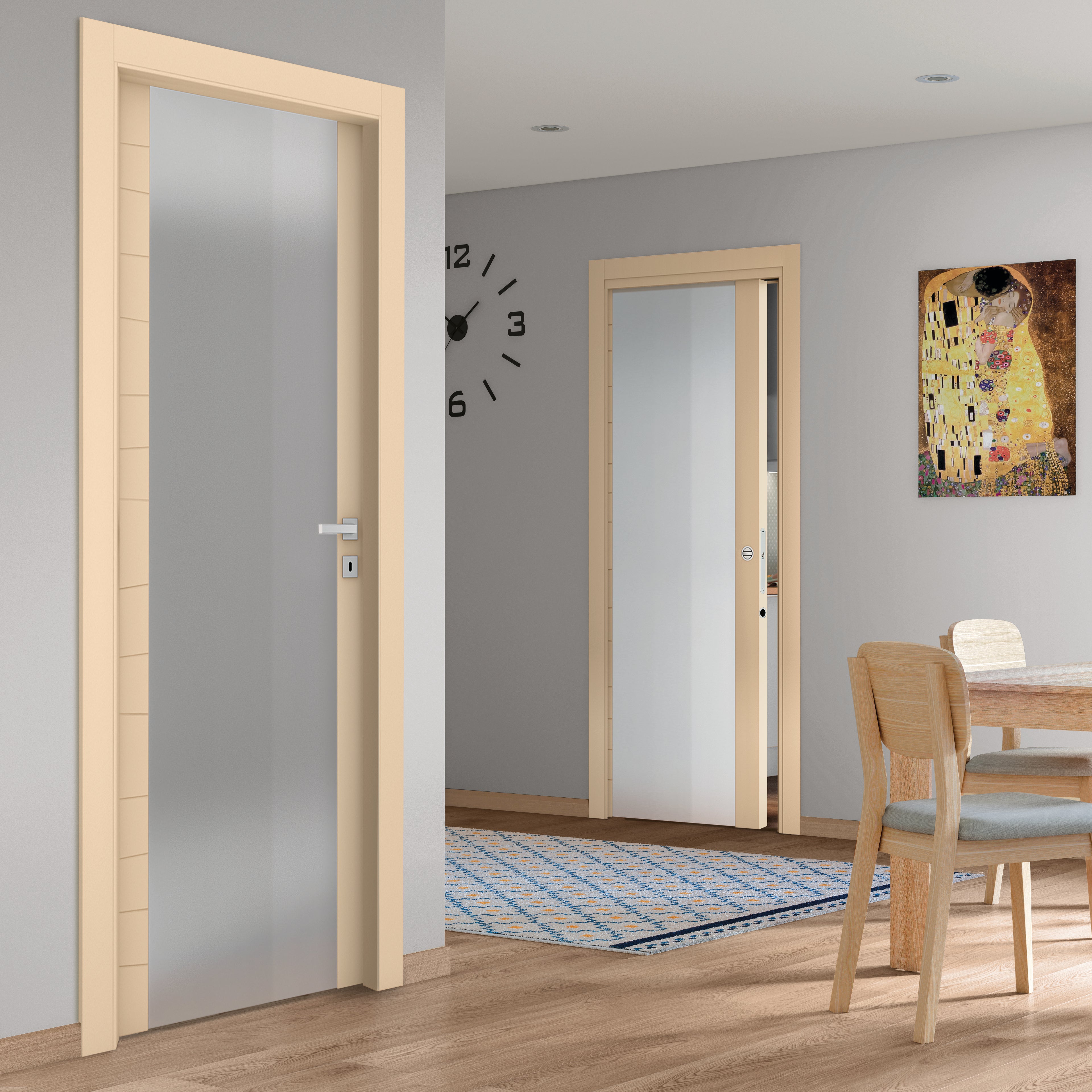 Porta battente Madera Vetrata beige L 60 x H 210 cm sinistra | Leroy Merlin