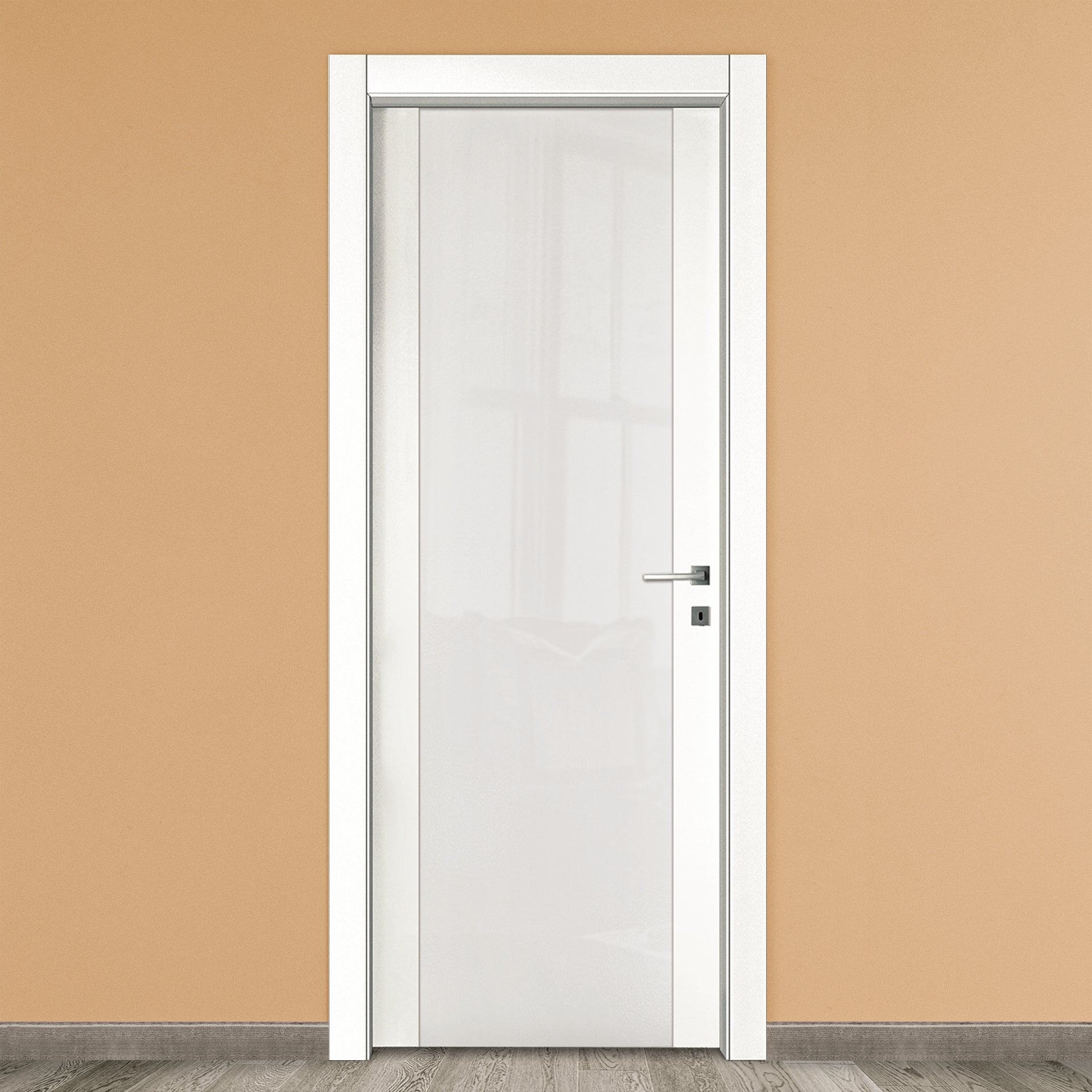 Porta battente Oxford Vetrata bianco L 80 x H 210 cm reversibile ...