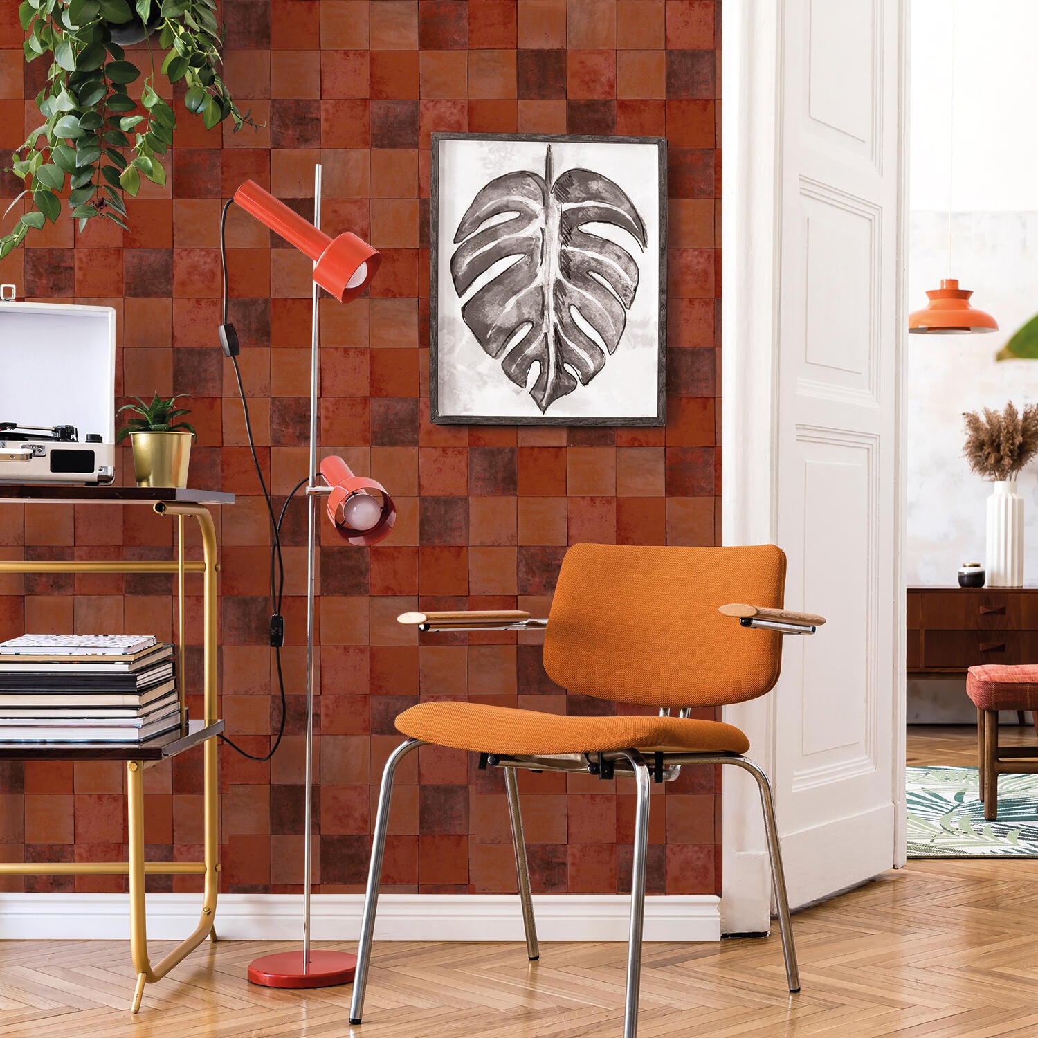 Papier peint intissé Zellige rouge | Leroy Merlin