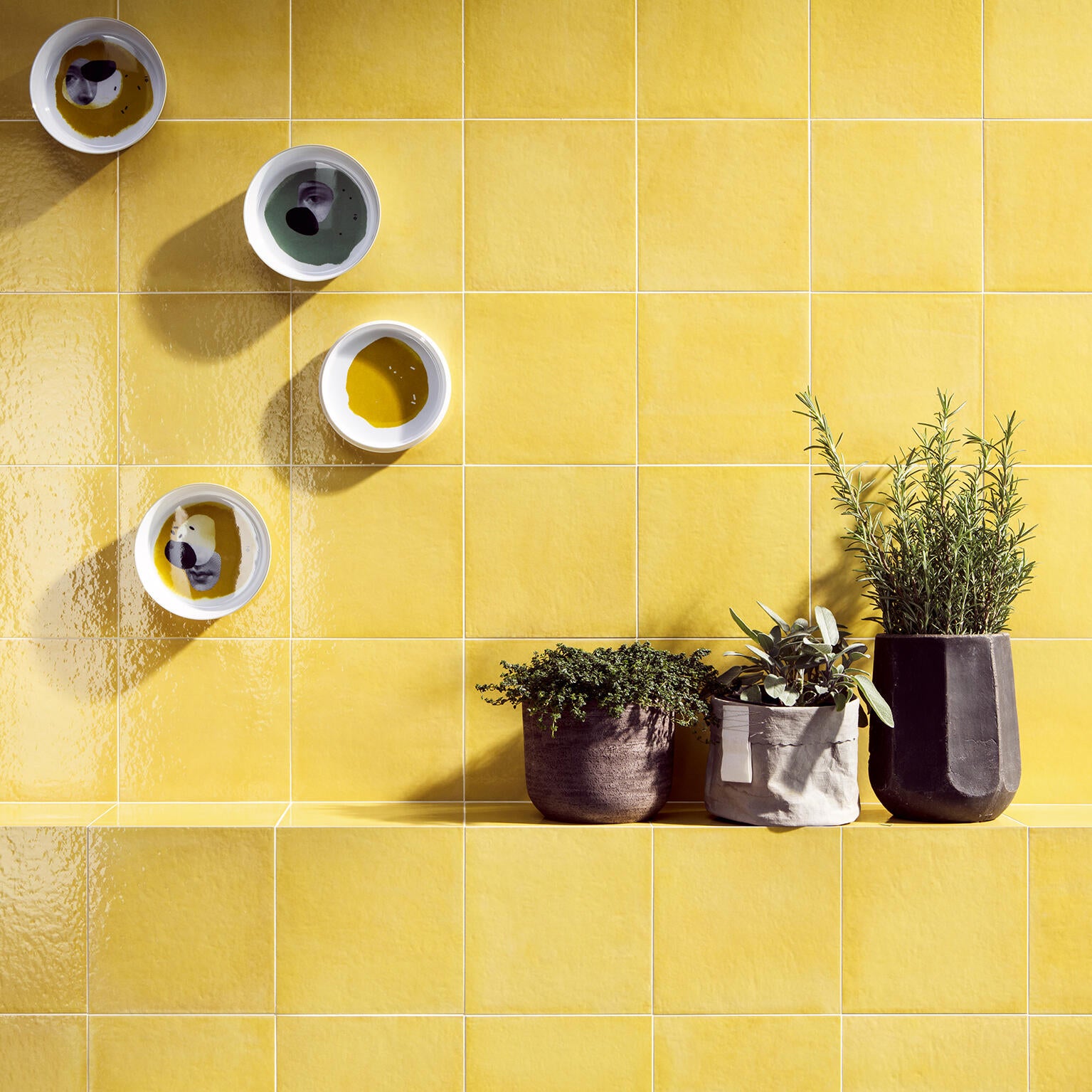 Carrelage mural jaune brillant l.20 x L.20 cm Vita | Leroy Merlin