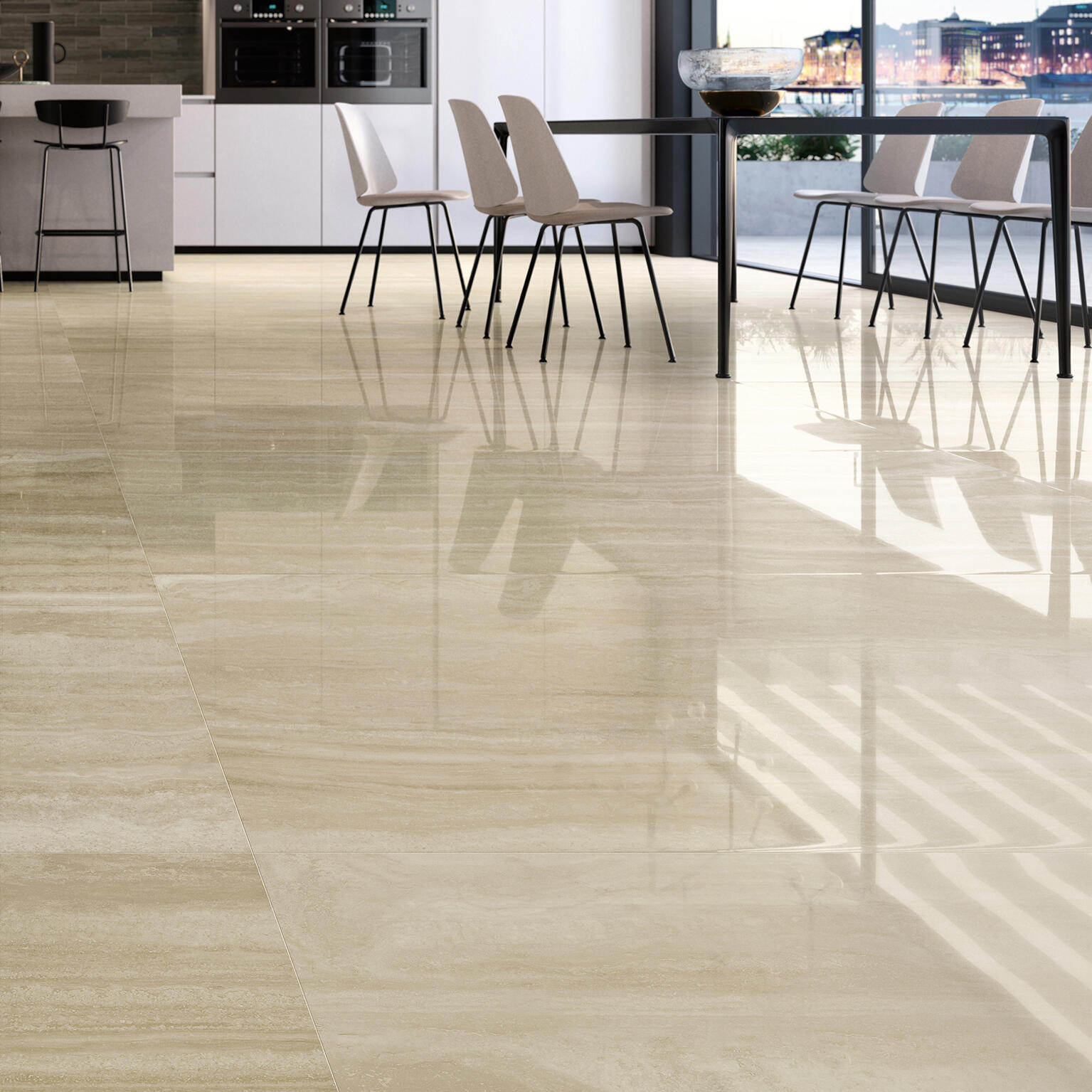 Carrelage sol / mur effet travertin beige Via appia l.120xL.60 cm SANT ...