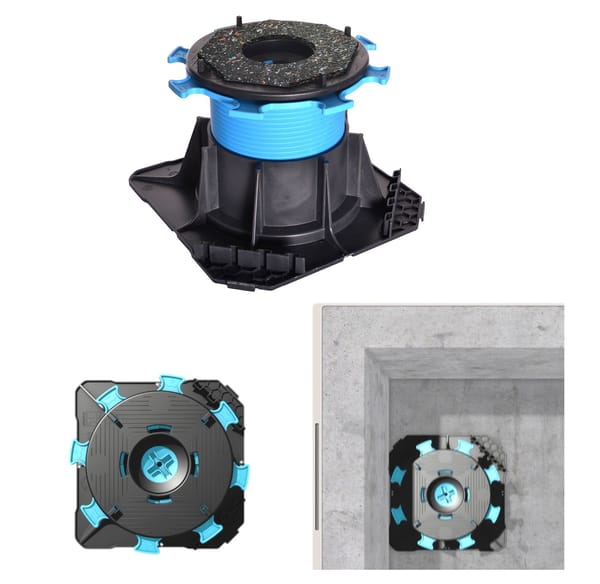 Lot de 20 plots pour dalle 100% Recyclés, CLEMAN, H. de 28 à 40 mm ...