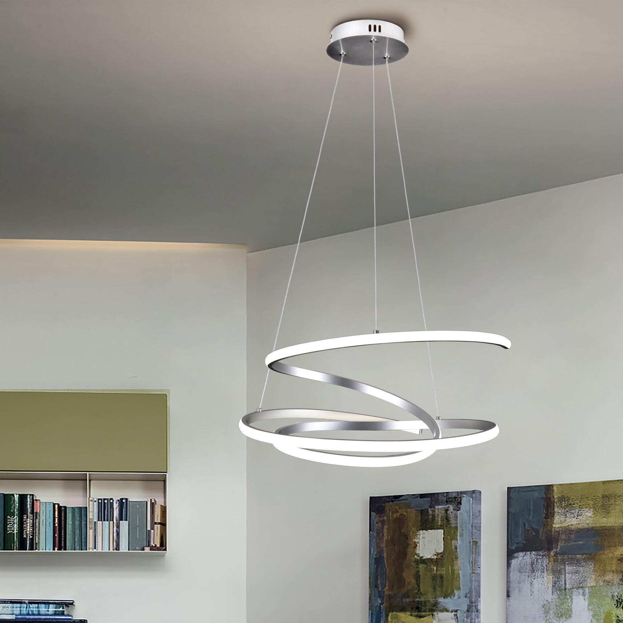 Lampadario LED moderno Kiley grigio Ø50cm, luce naturale 2900 lumen ...