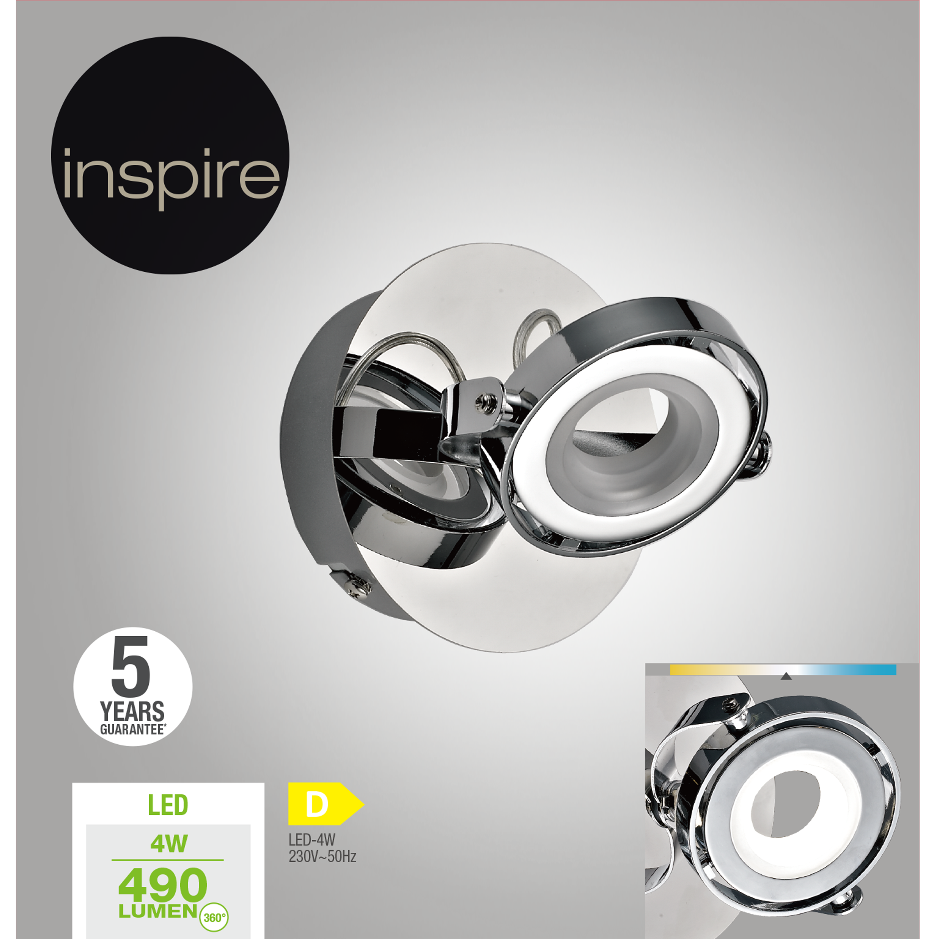 Spot patère module led, design, fer chrome, INSPIRE Xena | Leroy Merlin