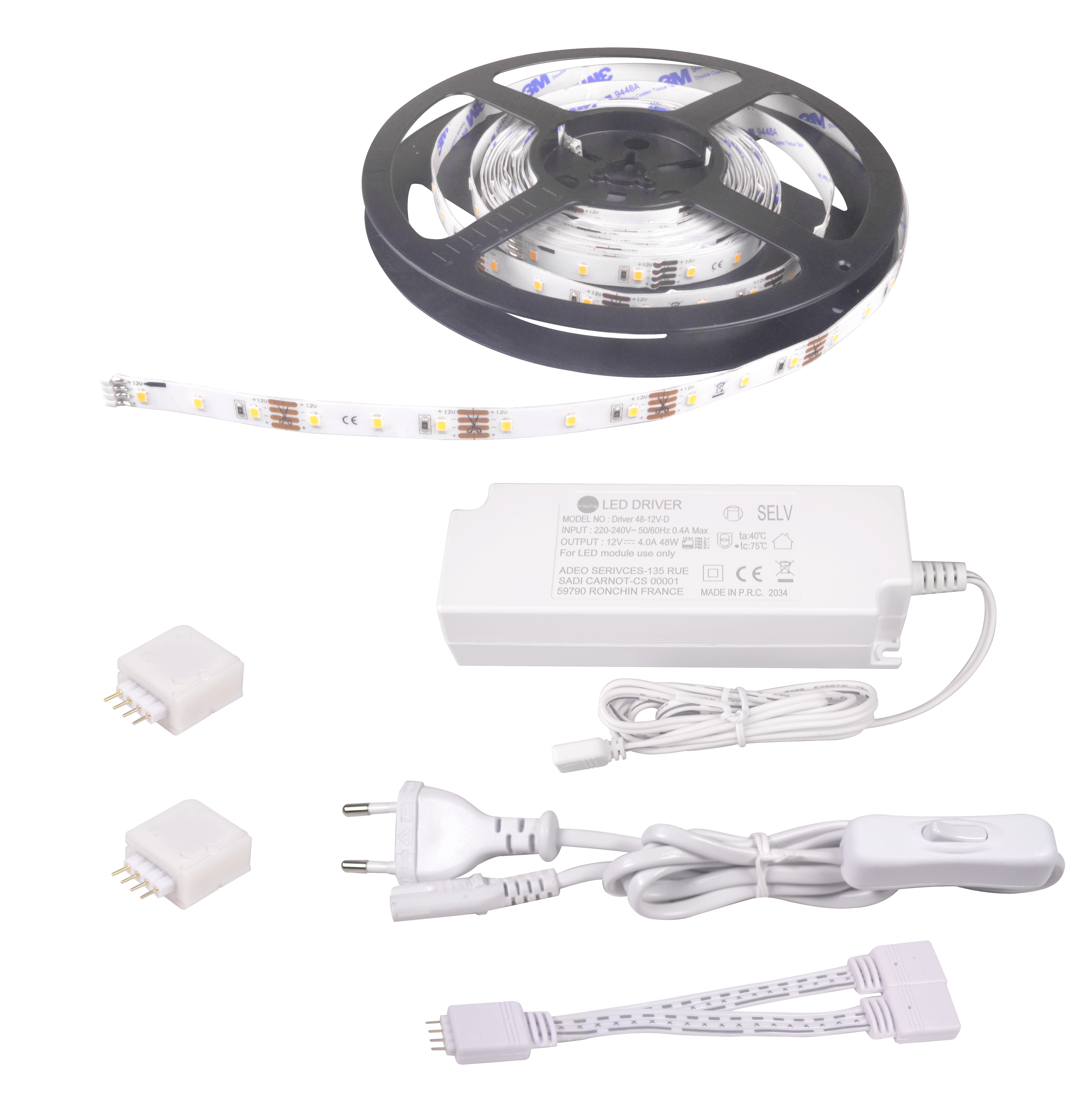 Kit striscia led 5m luce bianco naturale INSPIRE | Leroy Merlin