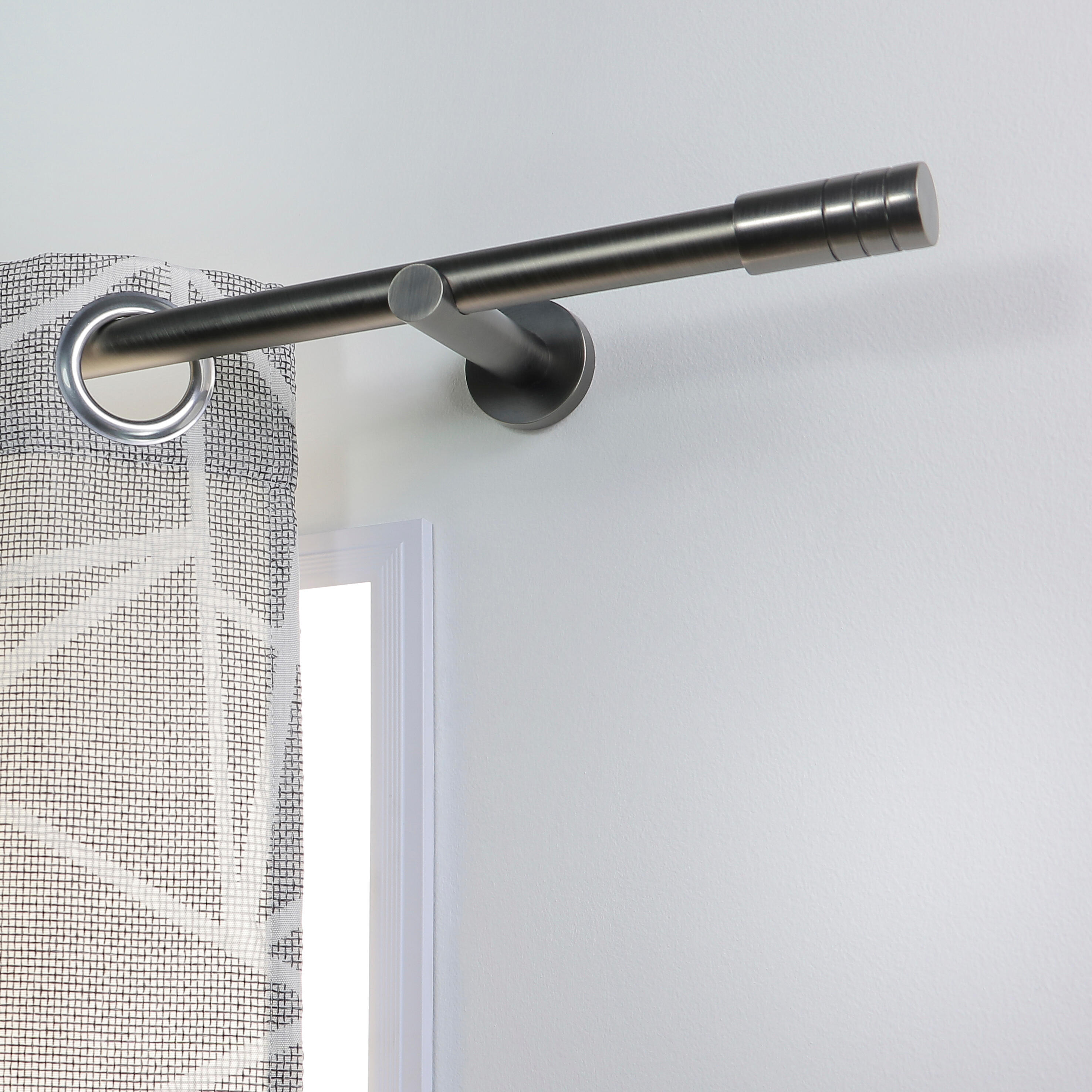 2 embouts pour tringle à rideau, Diam.20 mm, titane Gun, MOBOIS | Leroy ...