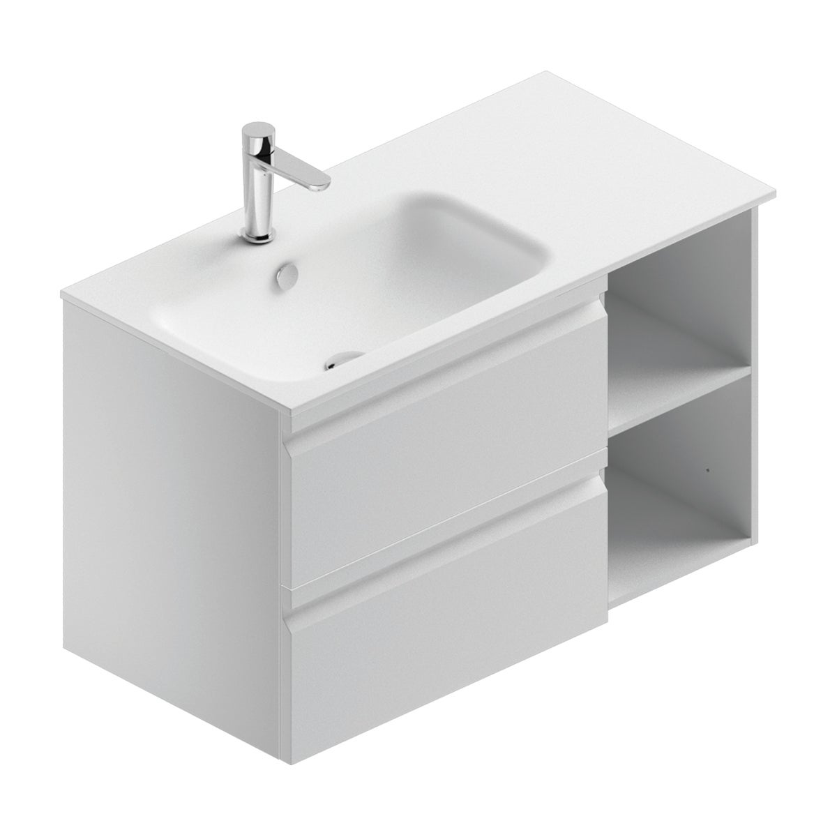 Mobile sottolavabo e lavabo Pull bianco opaco P 46 cm | Leroy Merlin