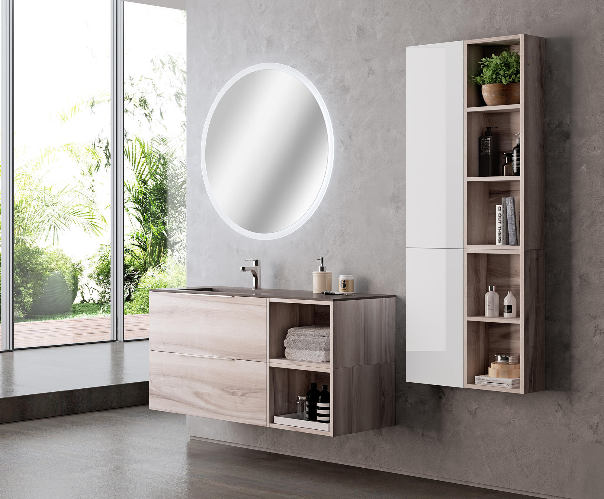 Armadietto bagno a terra Bali 2 cassetti P 45.5 x L 79.5 x H 60 cm ...