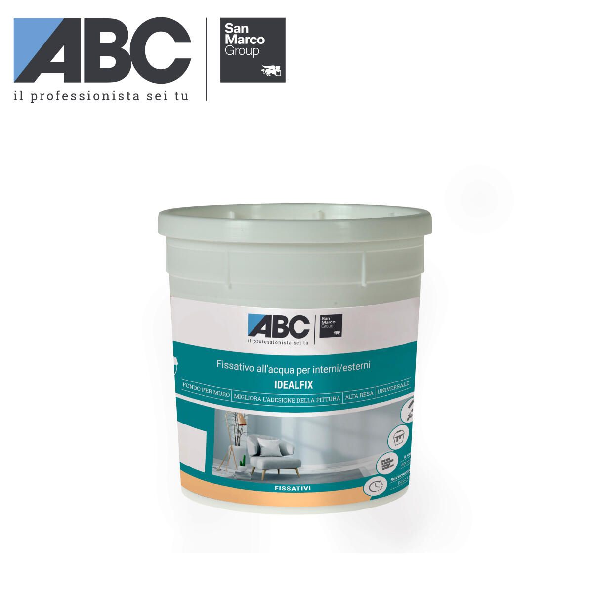 Fissativo per pittura su intonaco di calce cementizia ABC idealfix base ...