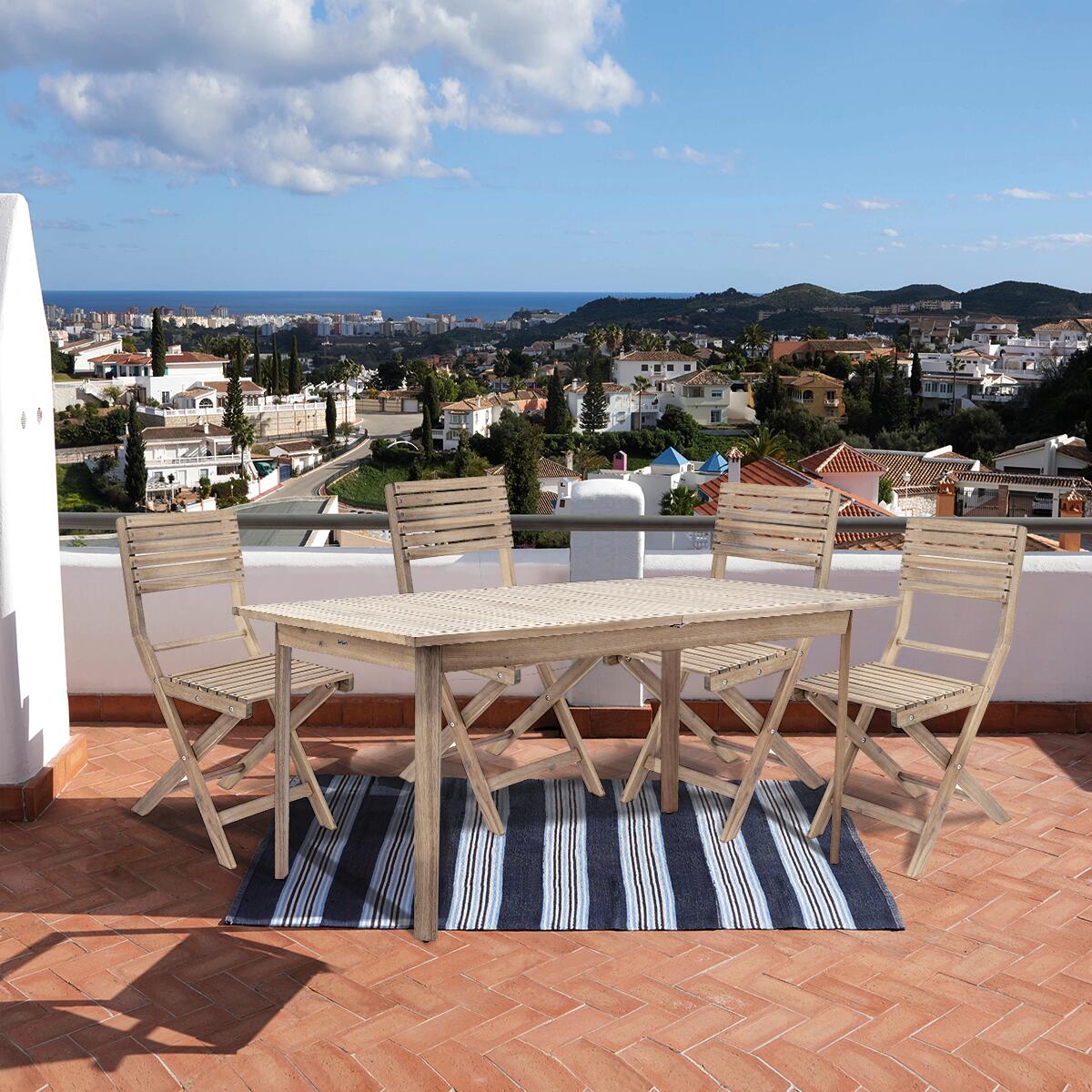 Set tavolo e sedie Solis NATERIAL beige per 4 persone | Leroy Merlin