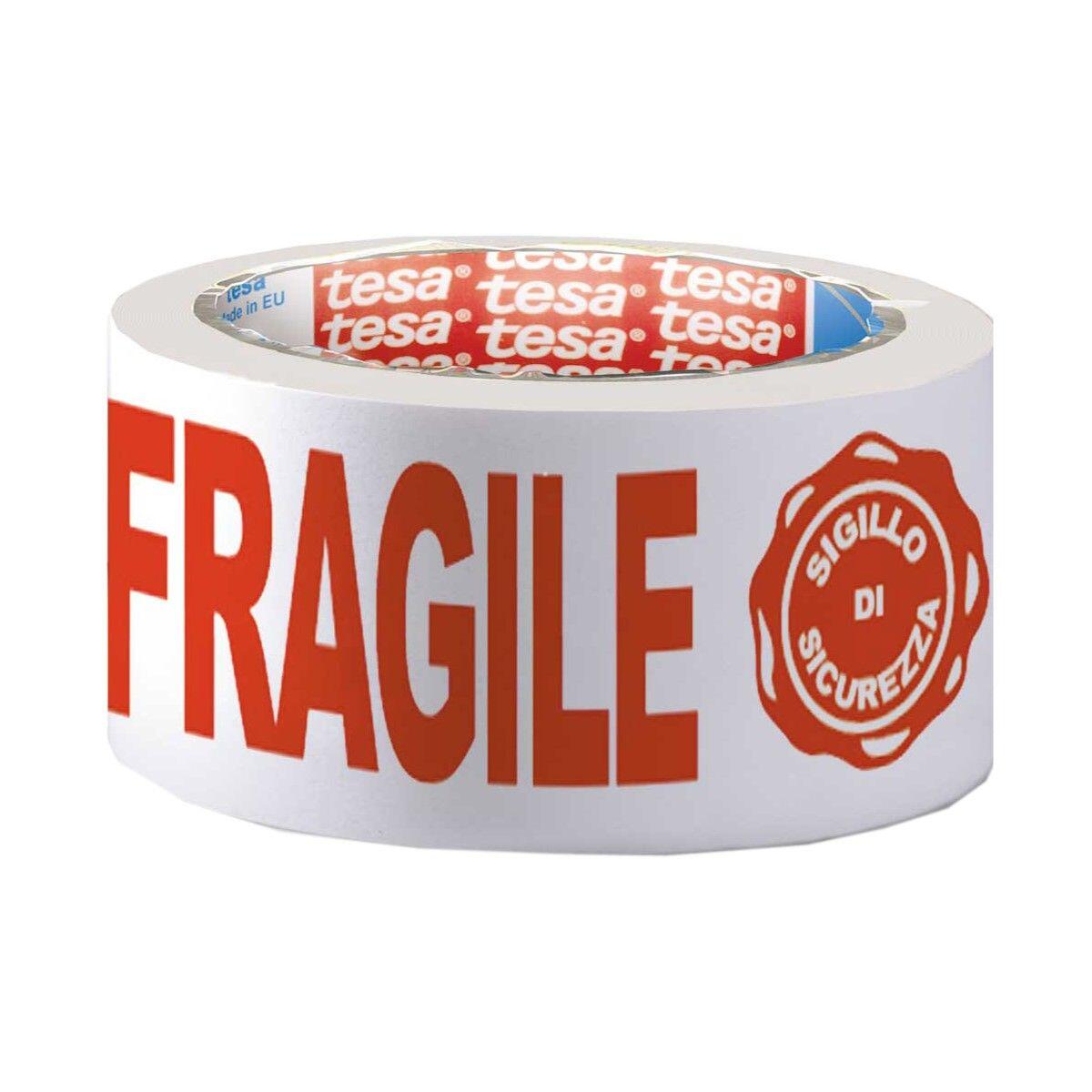Nastro adesivo, TESA Fragile per imballaggio bianco H 50 mm x L 0.05 mt ...