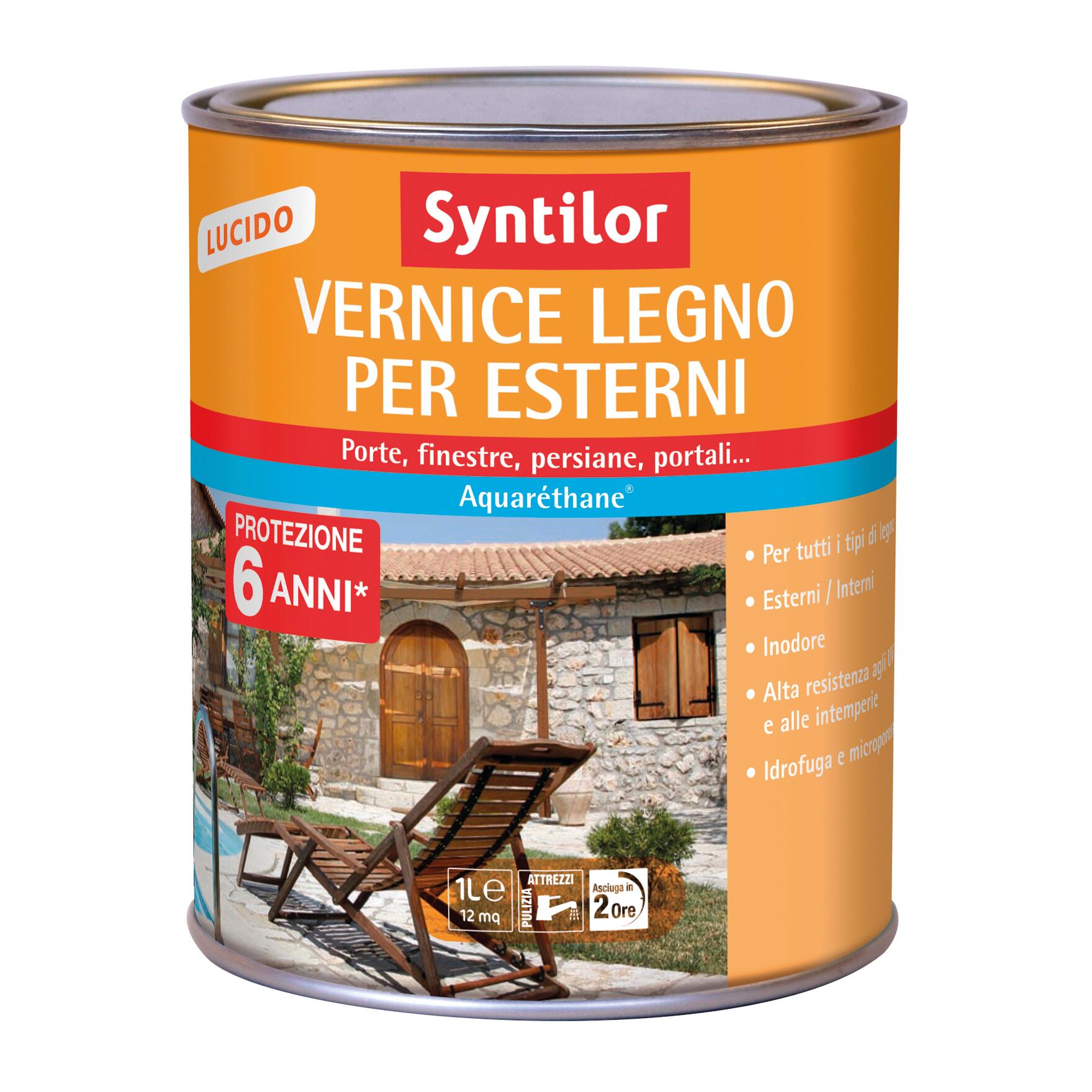 Vernice per legno da esterno SYNTILOR Aquaréthane incolore lucido, 6 ...