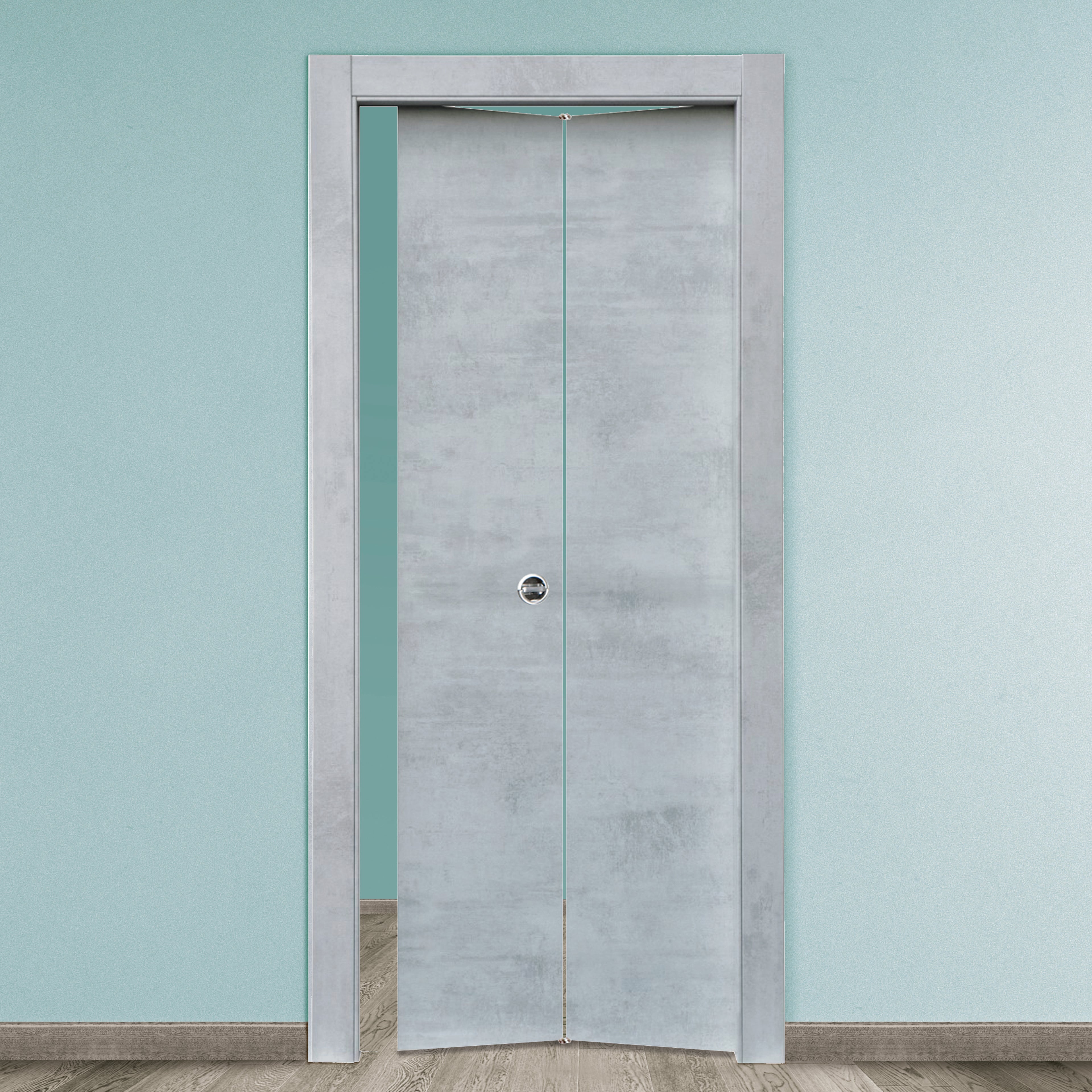 Porta pieghevole a libro in MDF, L 80 x H 210 cm, cemento grigio ...