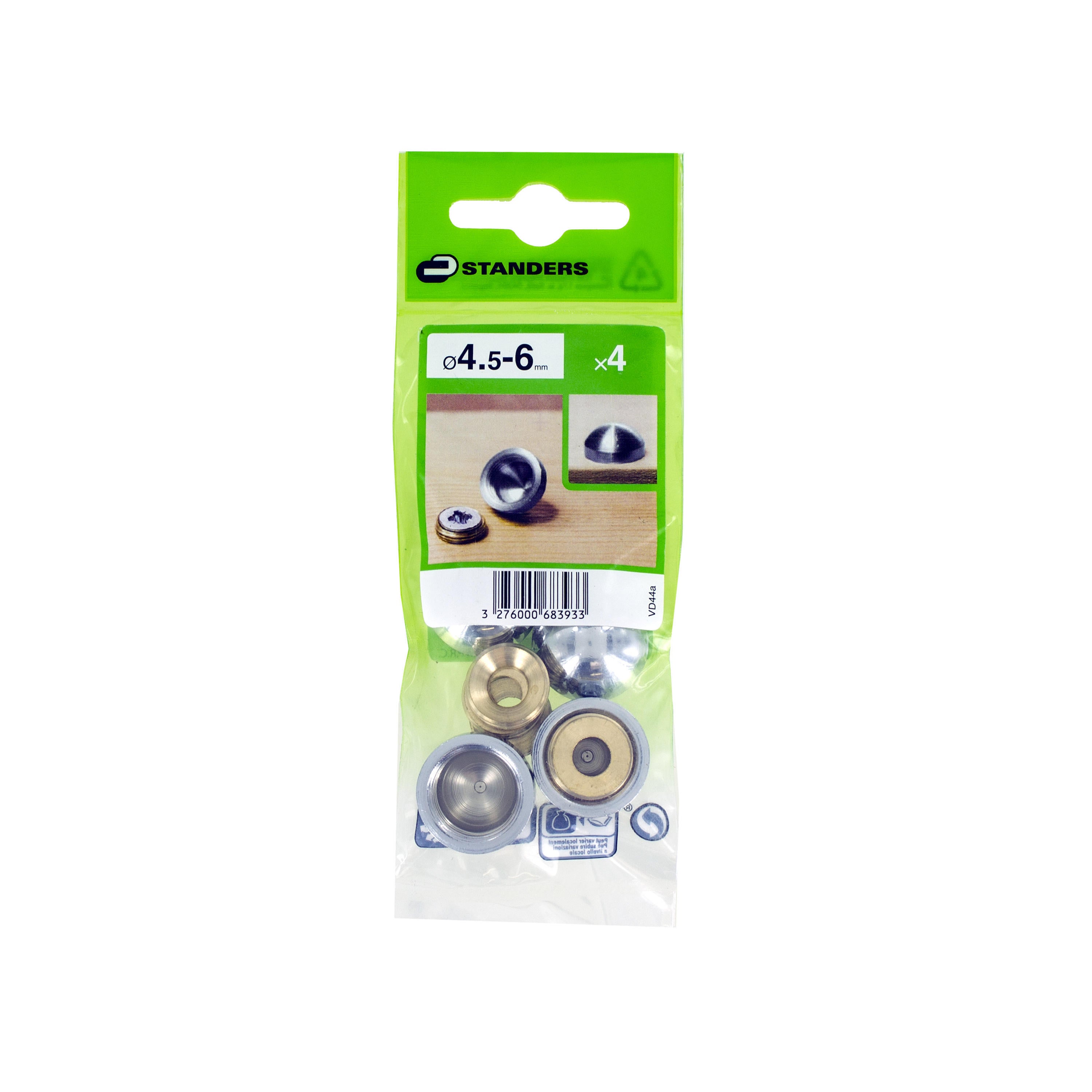 Lot de 4 caches-vis laiton rond or / argent STANDERS Ø20 mm | Leroy Merlin