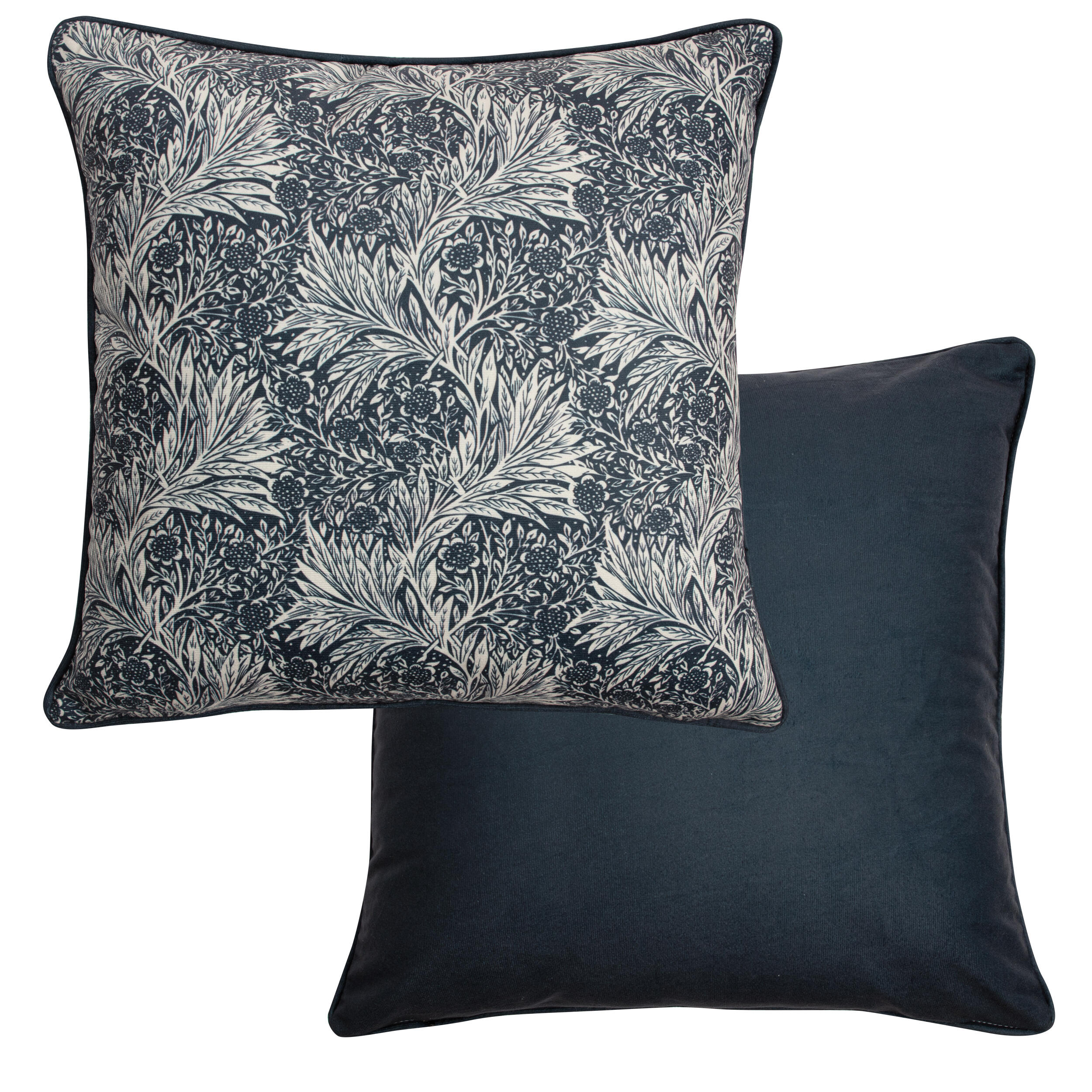 Coussin Haley, velours bleu 45x45 cm | Leroy Merlin