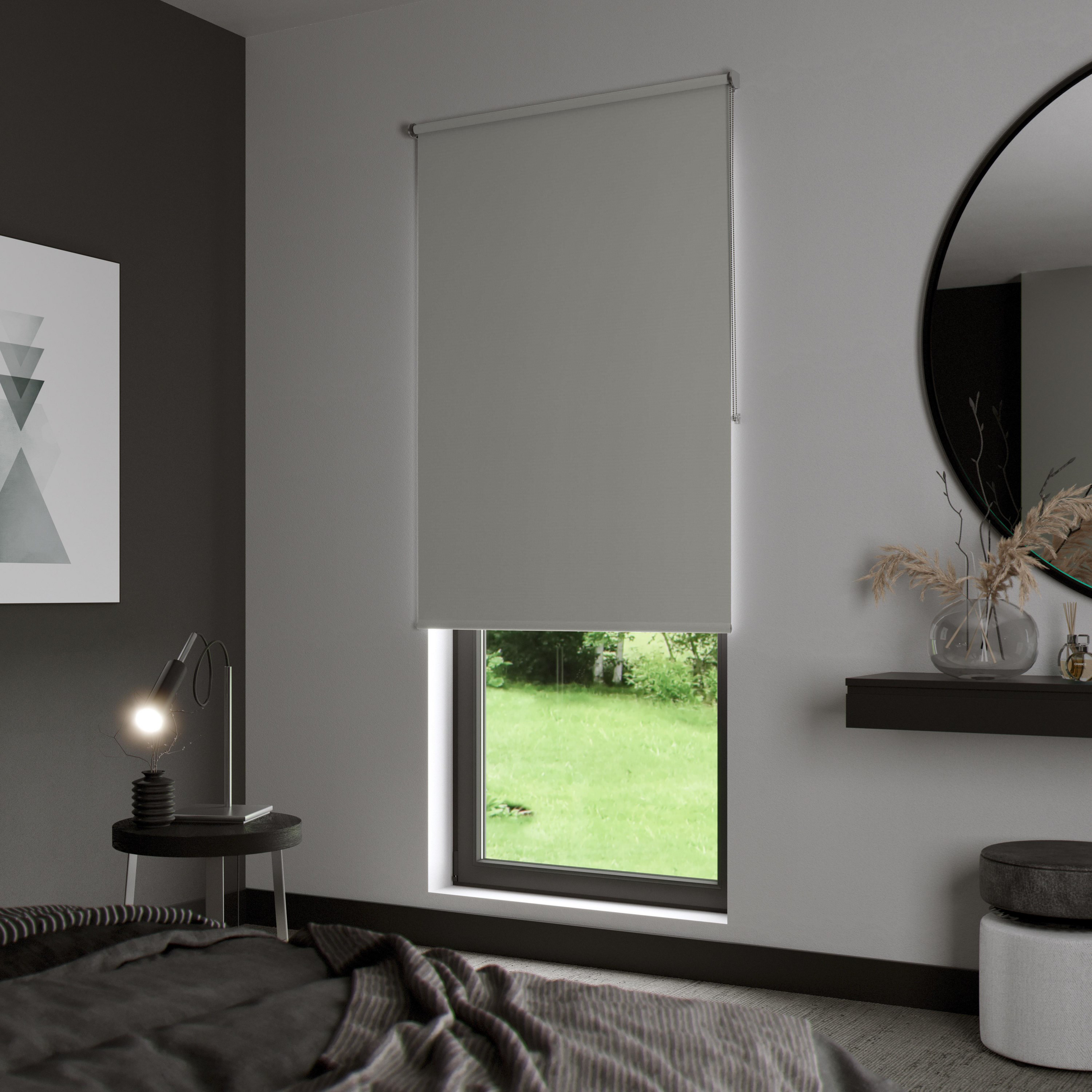 Store enrouleur occultant Vancouver blanc, l.65 x H.190 cm, INSPIRE ...