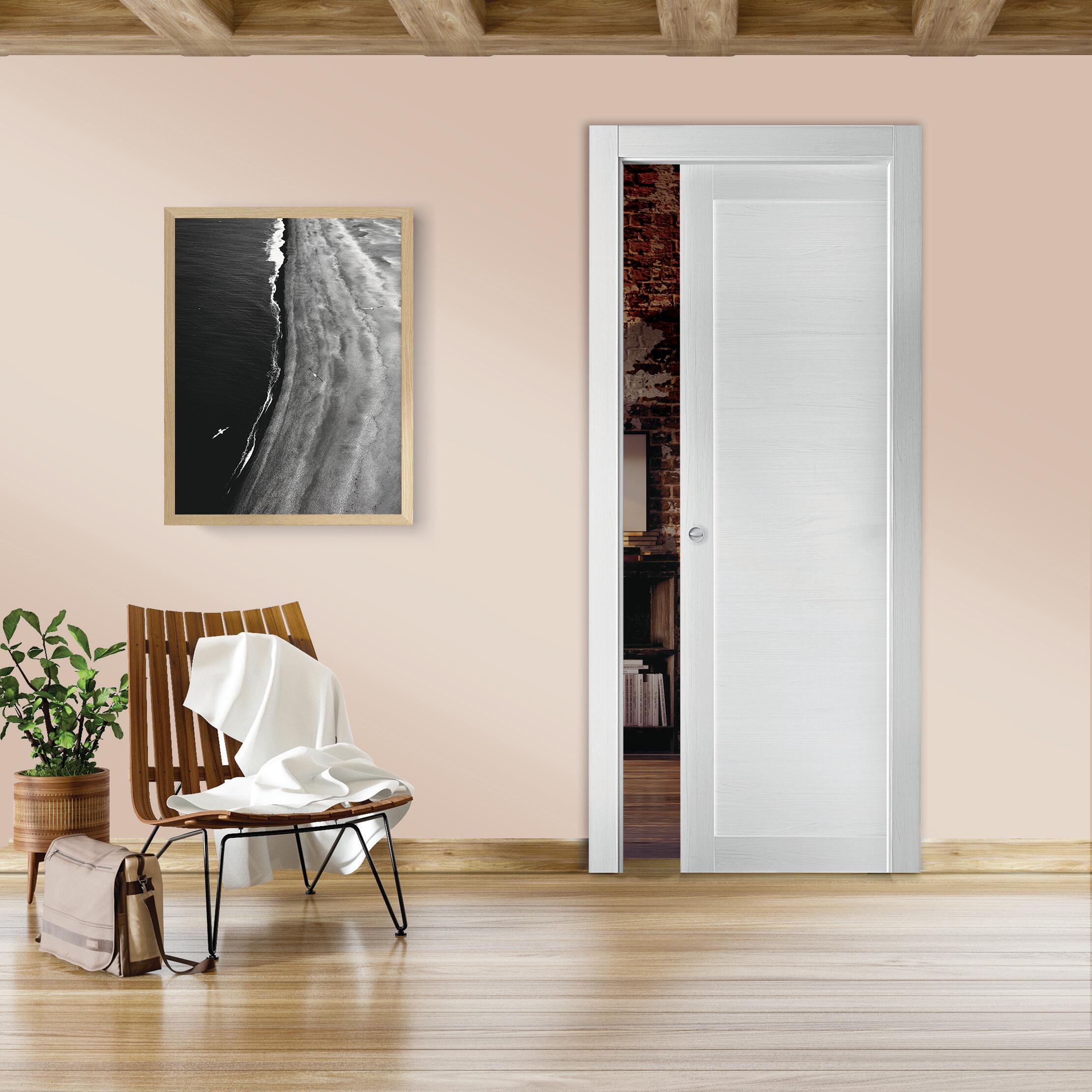 Porta scorrevole Nilo bianco L 80 x H 210 cm reversibile | Leroy Merlin