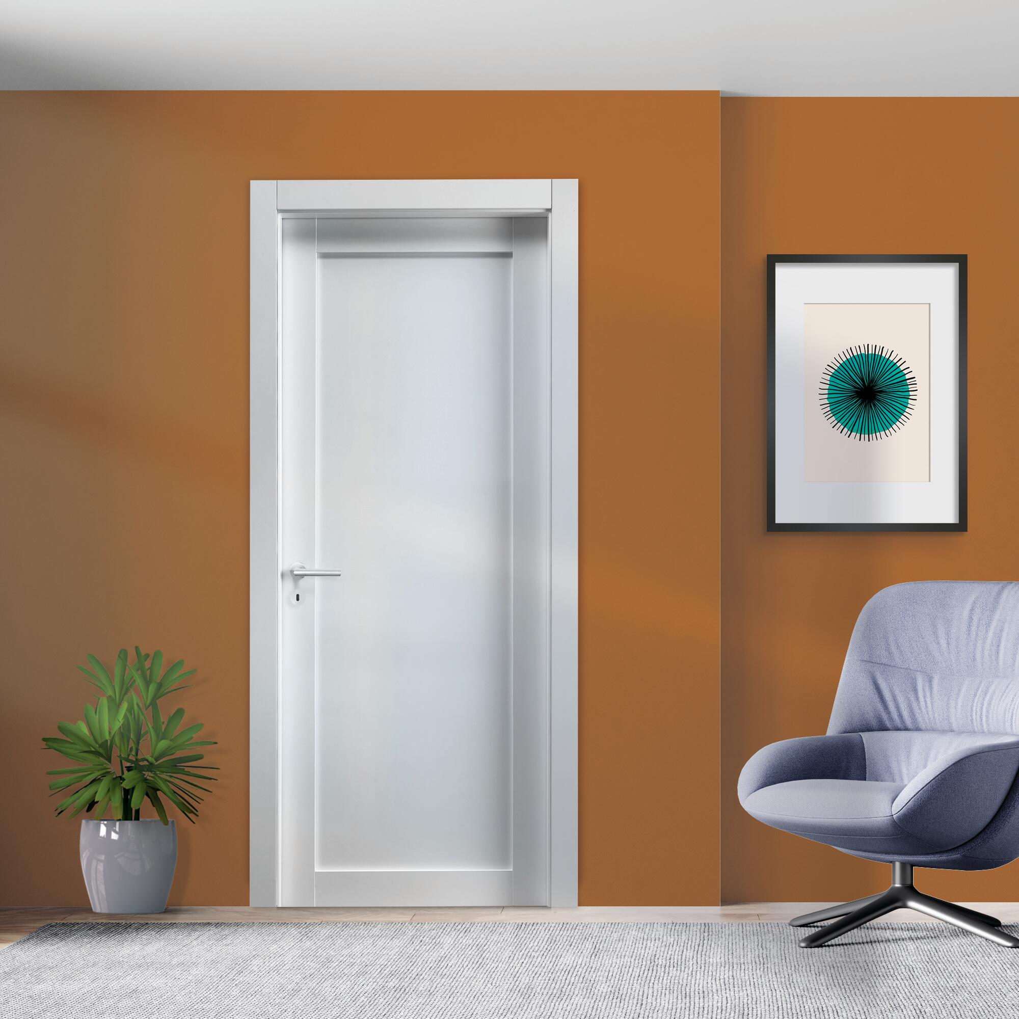 Porta interna a battente Cloche in MDF colore bianco, L 80 x H 210 cm ...