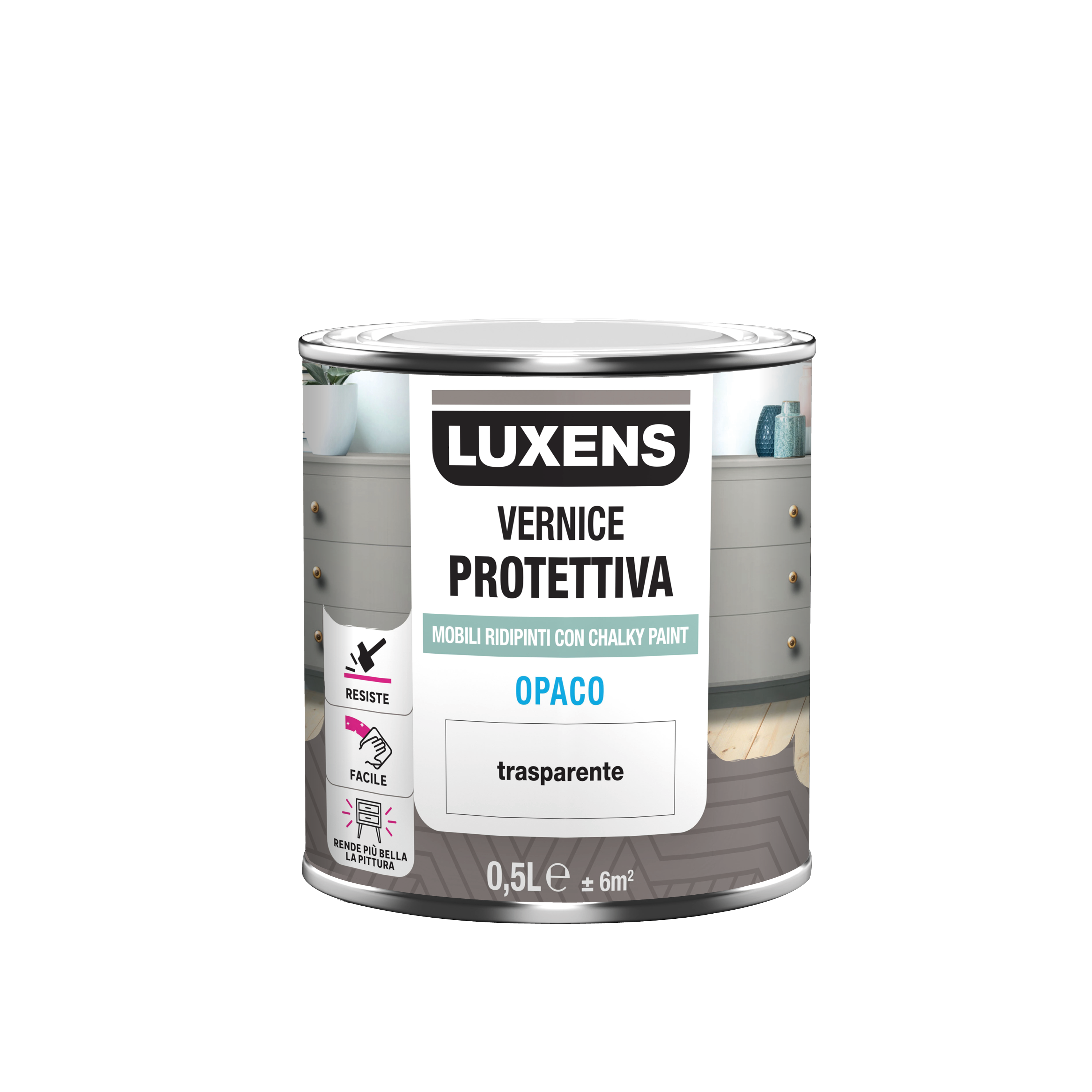 Vernice per legno da interno per mobile e ogget LUXENS opaco 0.5 lt ...