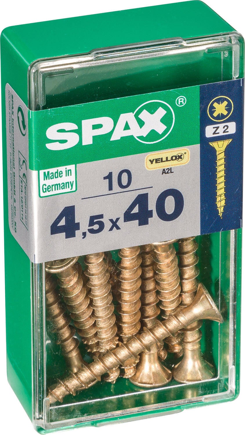 10 vis acier tête plate pozidriv SPAX, Ø4.5 x L.40 mm | Leroy Merlin