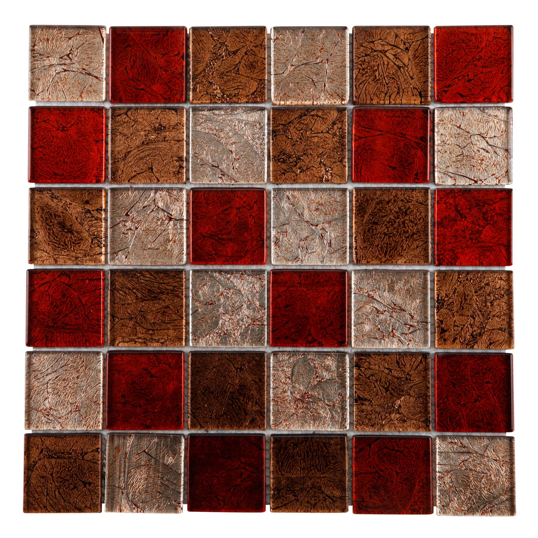 Mosaïque mur Métal froissé verre marron 30 x 30 cm MAT INTER | Leroy Merlin