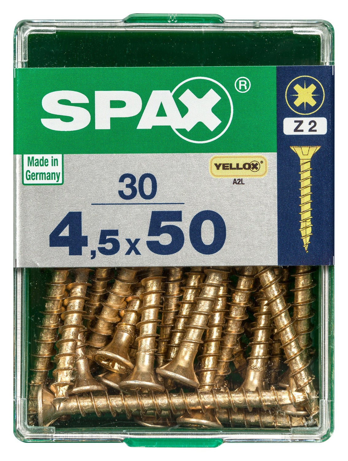 30 vis acier tête plate pozidriv SPAX, Ø4.5 x L.50 mm | Leroy Merlin